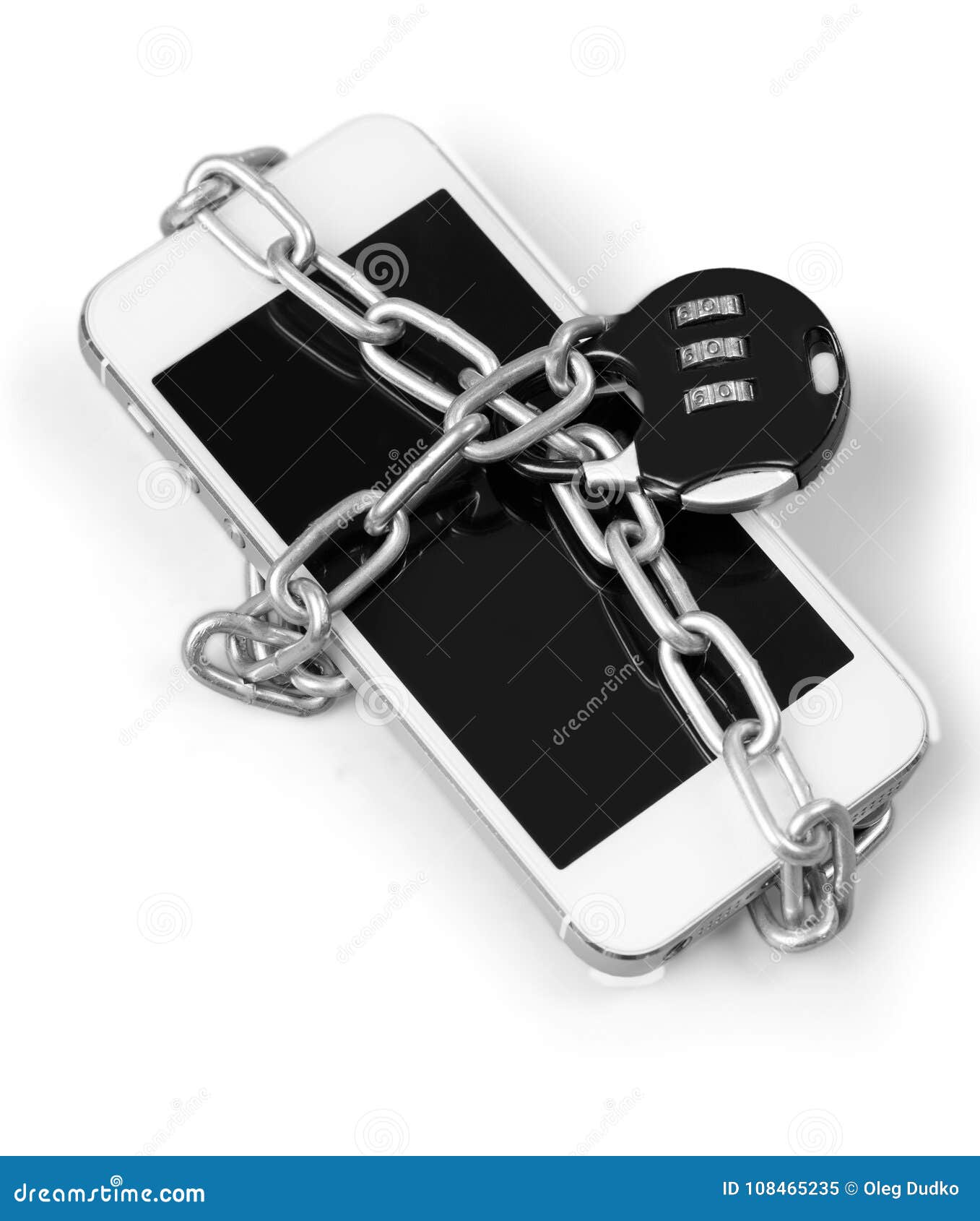 Smartphone Under Chain and Lock - Concept of Phone Stock Image - Image ...