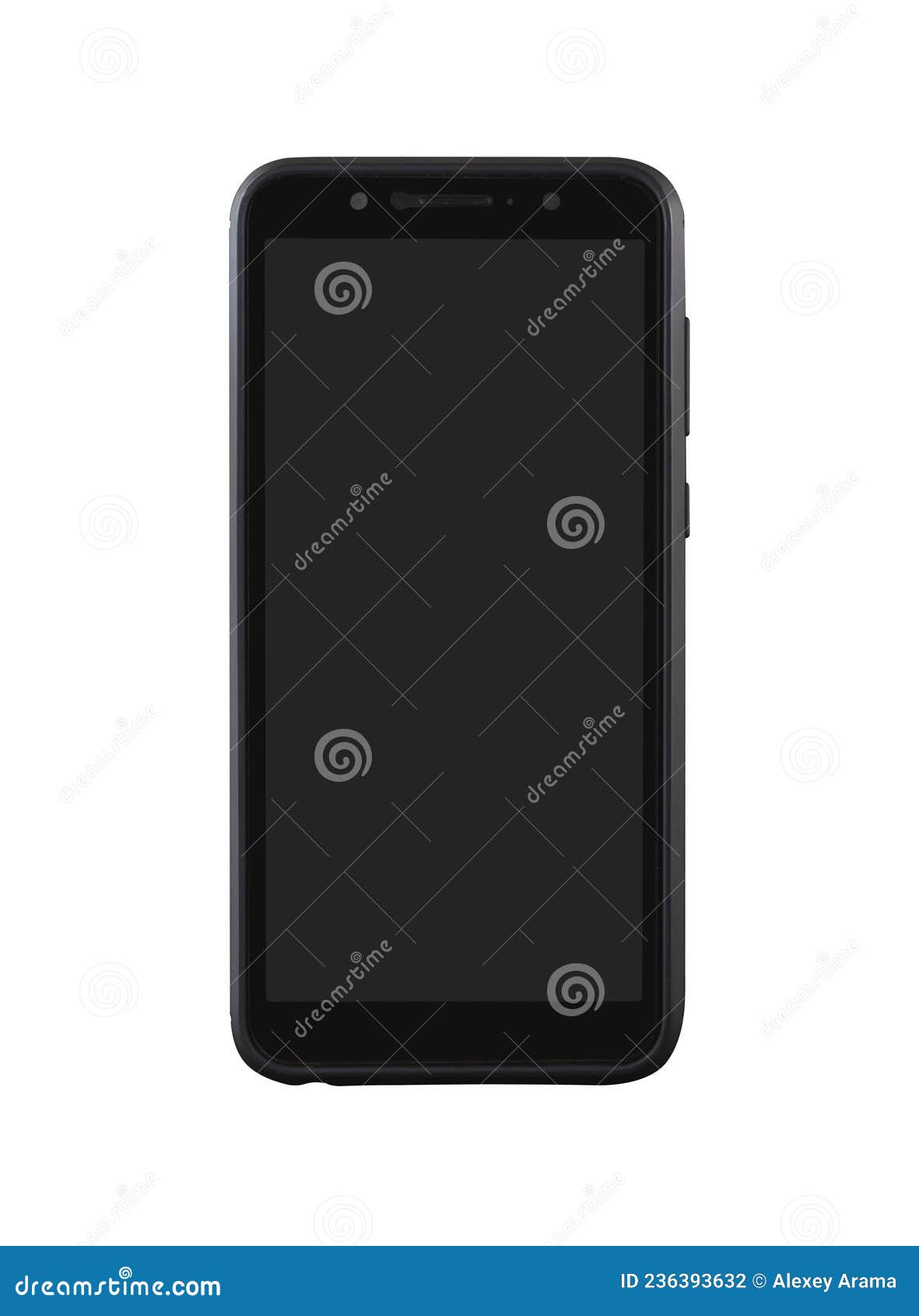 Phone, Smartphone Front View on White Background Isolated Stock Photo ...