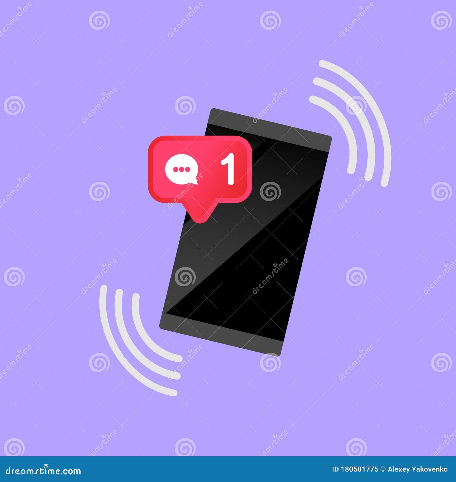 Phone, Smartphone with Message, Email, Chat, Notification Icon Flat in ...