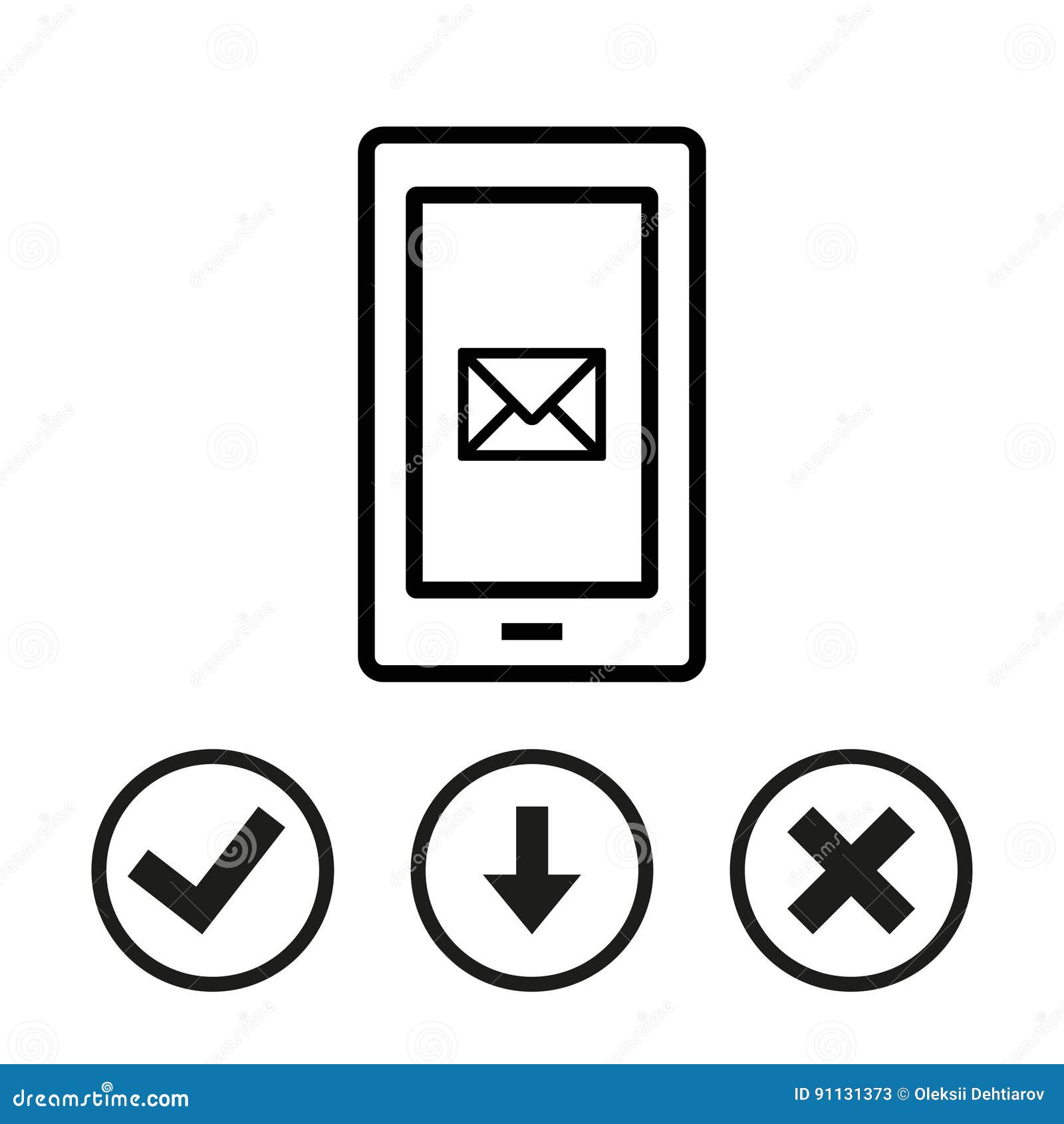 Phone Sms Icon Stock Vector Illustration Flat Design Stock Vector ...