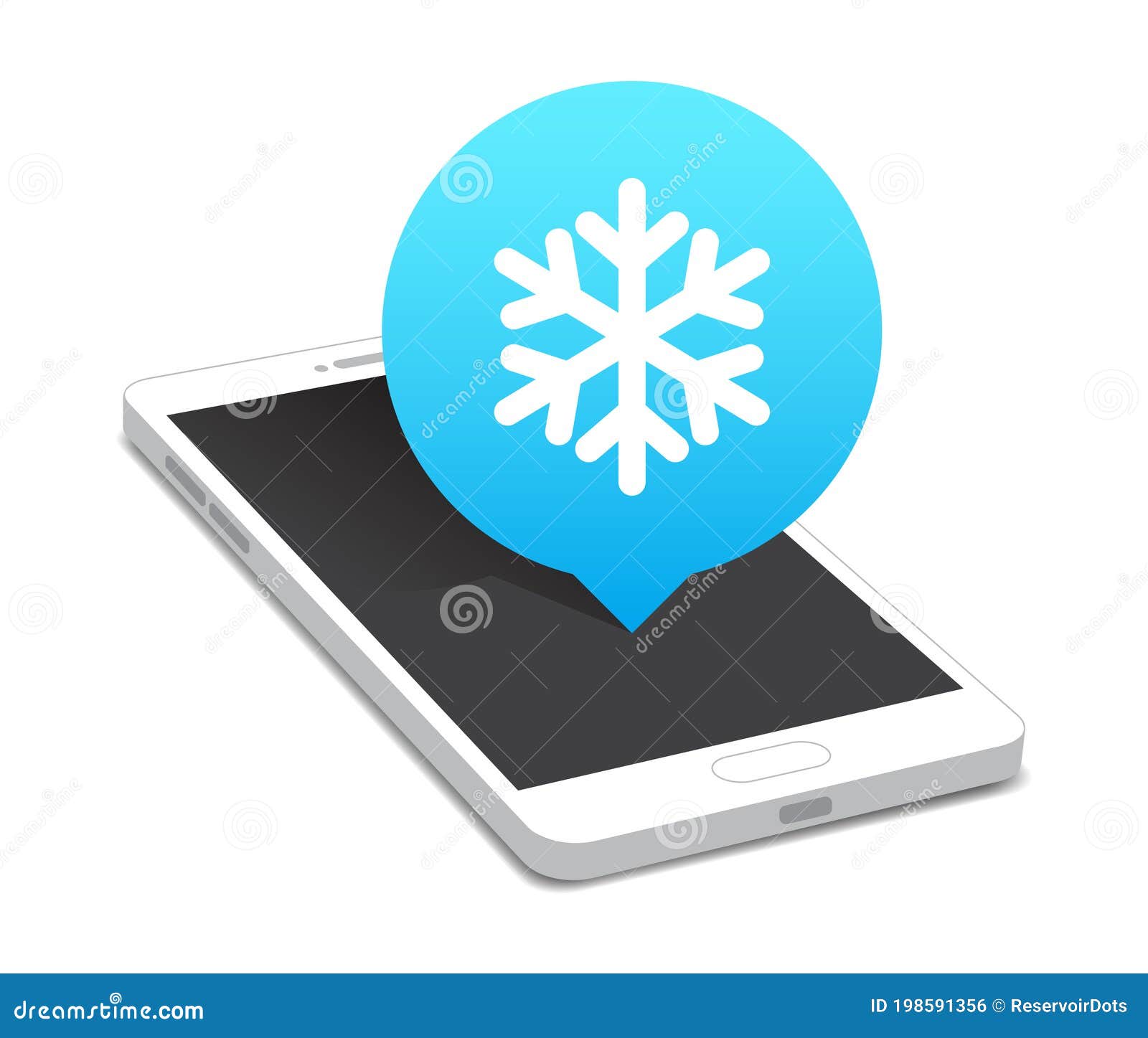 Phone Snow Icon Bubble stock vector. Illustration of christmas - 198591356