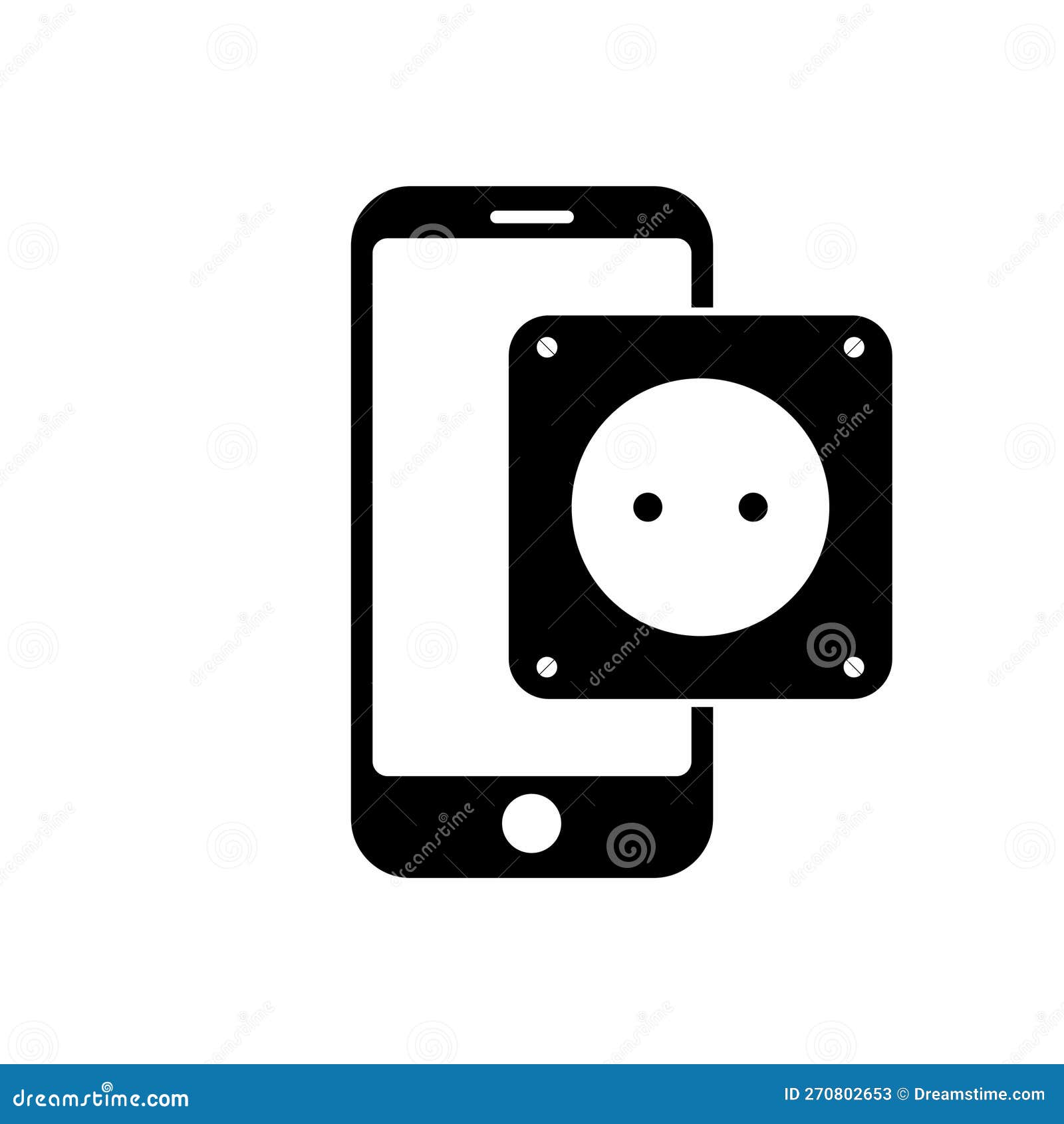 Phone with Socket Plug Icon Symbol for App and Web Stock Vector ...