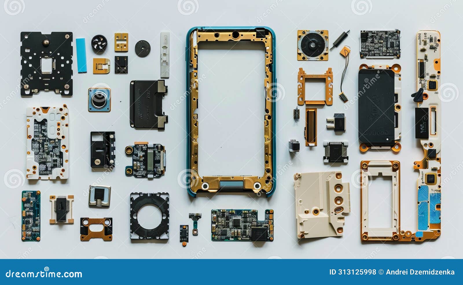 Phone Spares Isolated on White Stock Photo - Image of headphone, metal ...