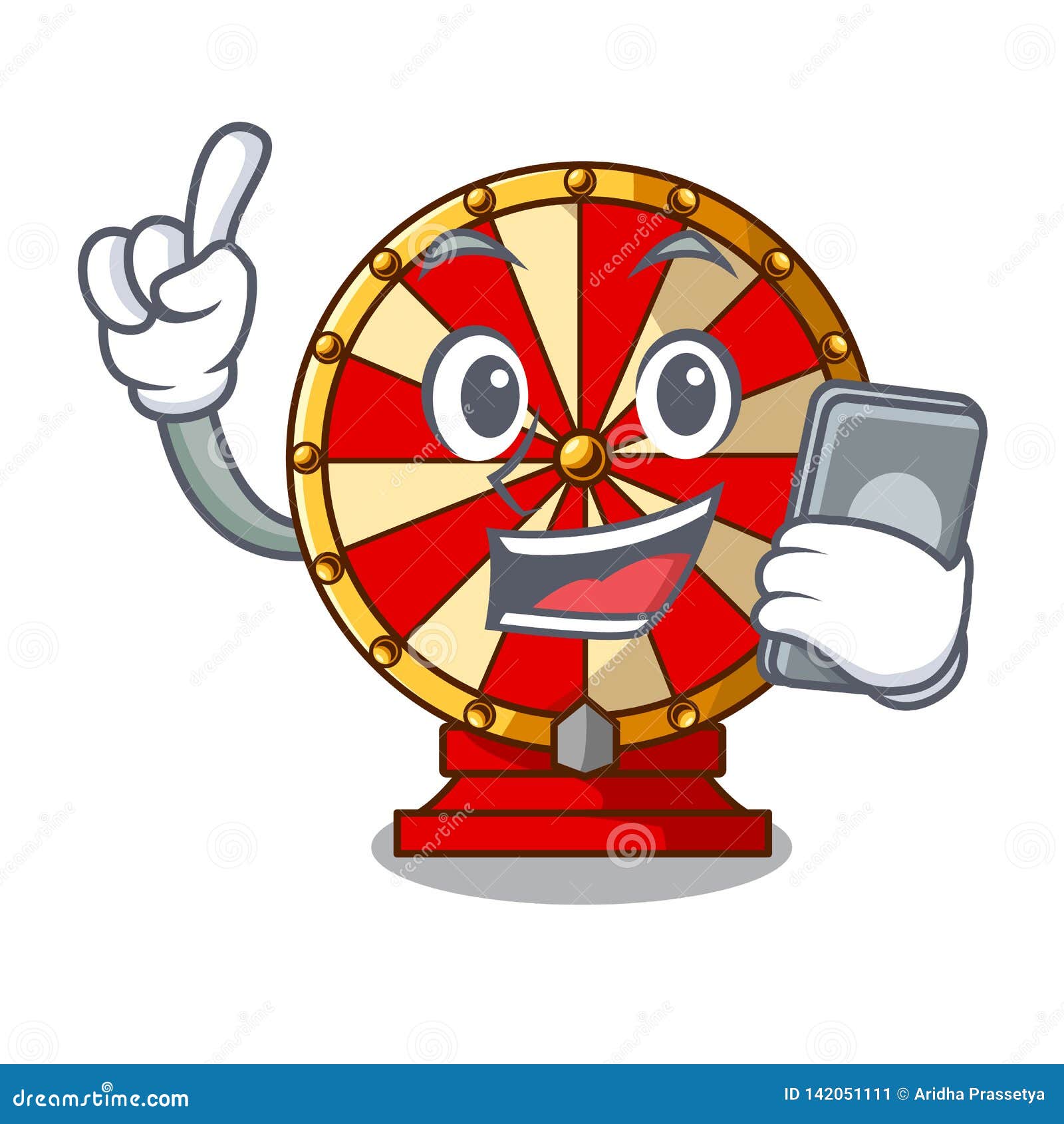 With Phone Spinning Wheel Game the Mascot Shape Stock Vector ...