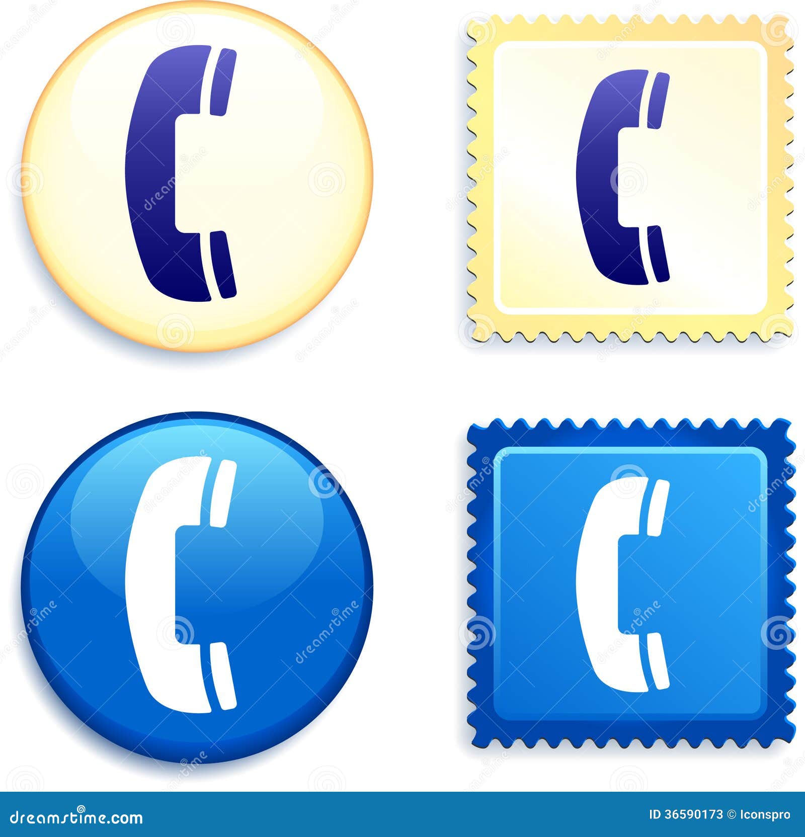 Phone on Stamp and Button stock illustration. Illustration of phone ...