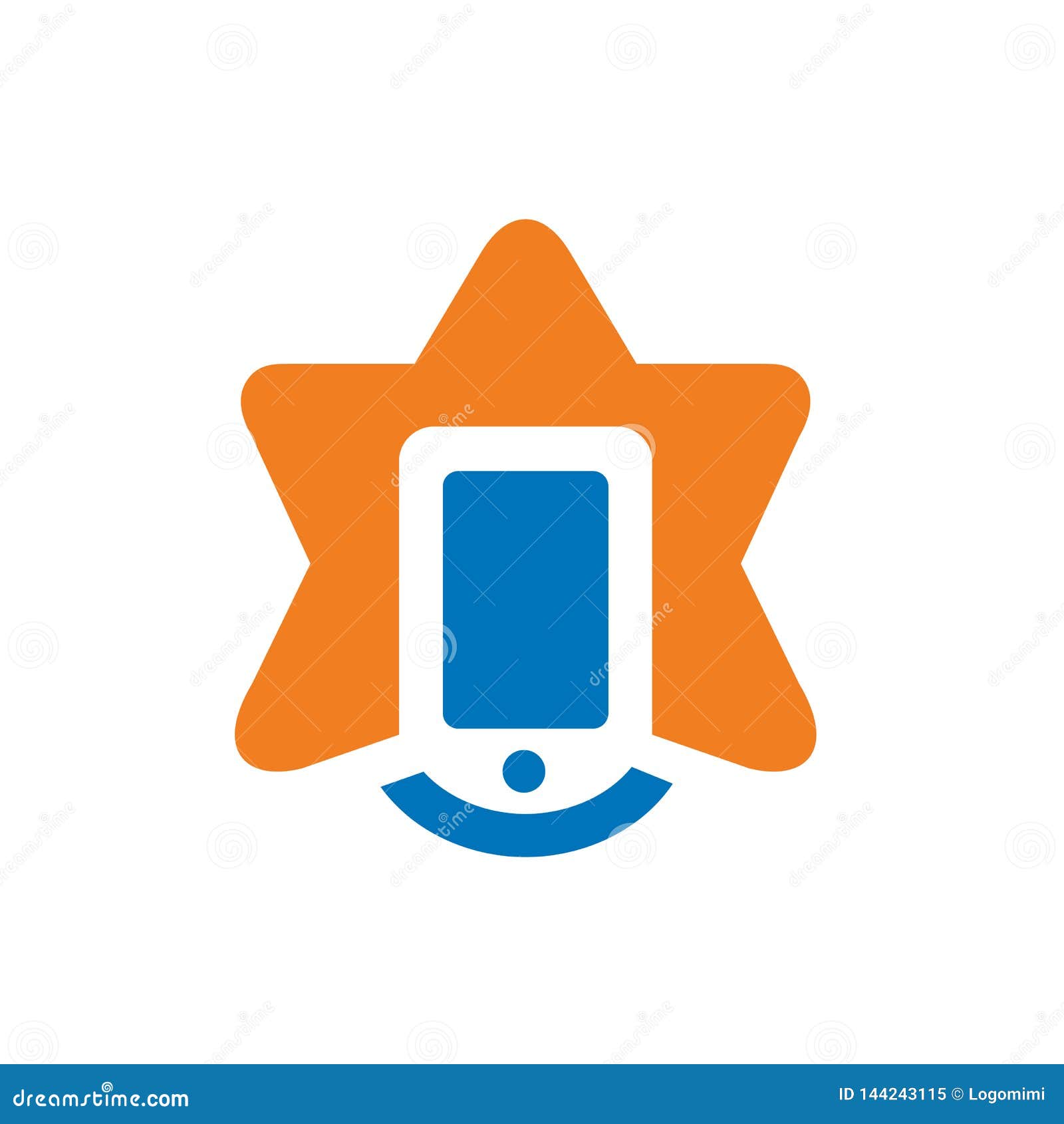 Phone Star Logo Concept, Mobile Phone Shop, Flat Vector Icon Stock ...