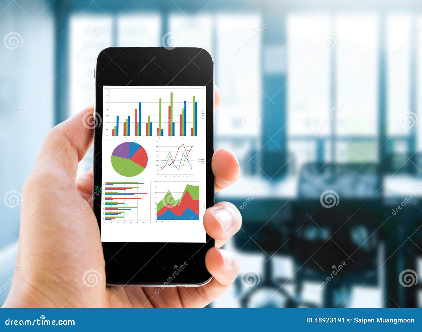 Phone with Statistics Chart Stock Image - Image of internet, analytics ...