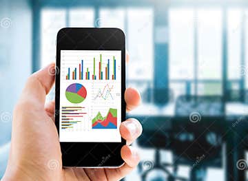 Phone with Statistics Chart Stock Image - Image of internet, analytics ...