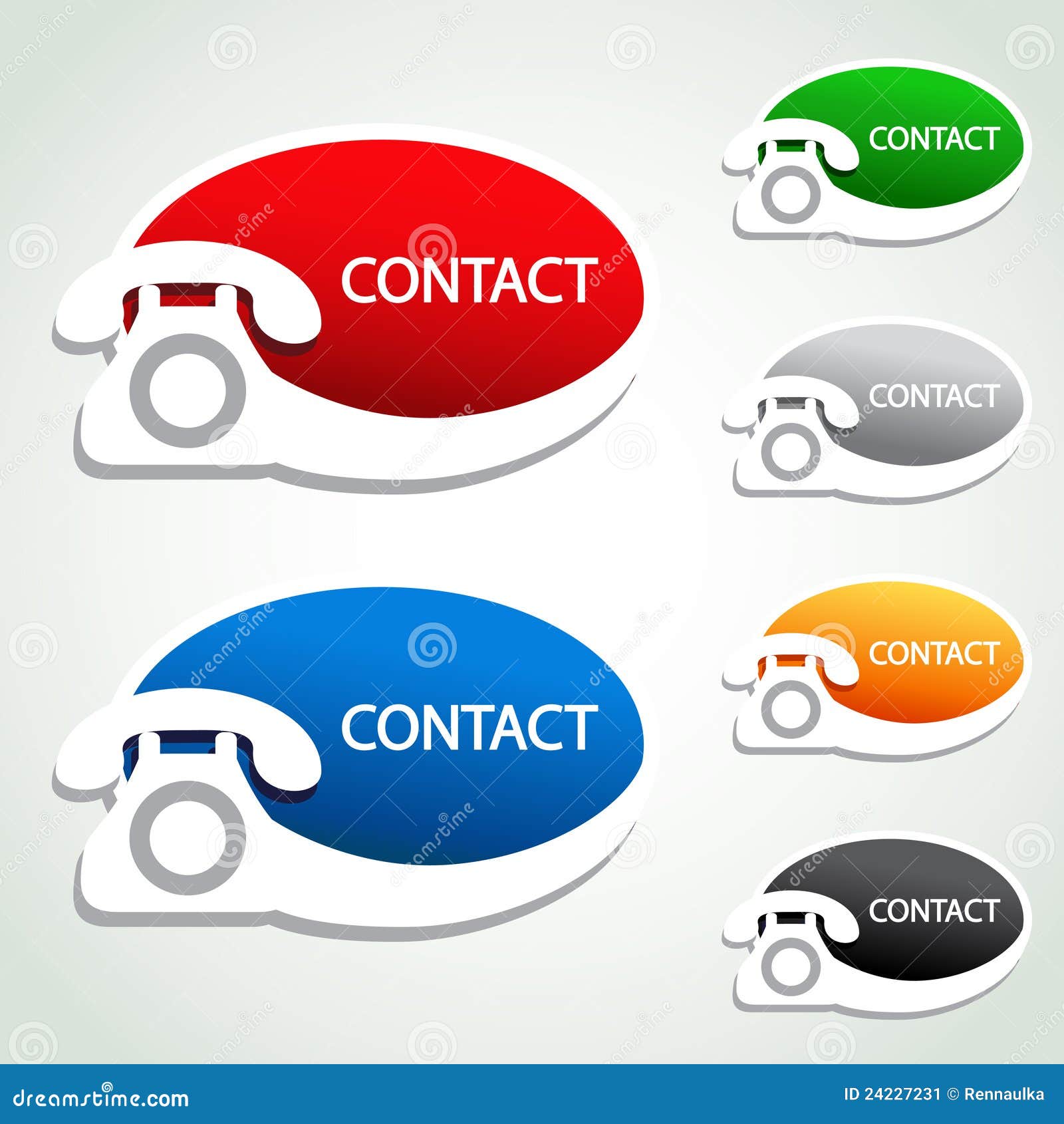 Phone Stickers - Contact Icons Stock Vector - Illustration of message ...