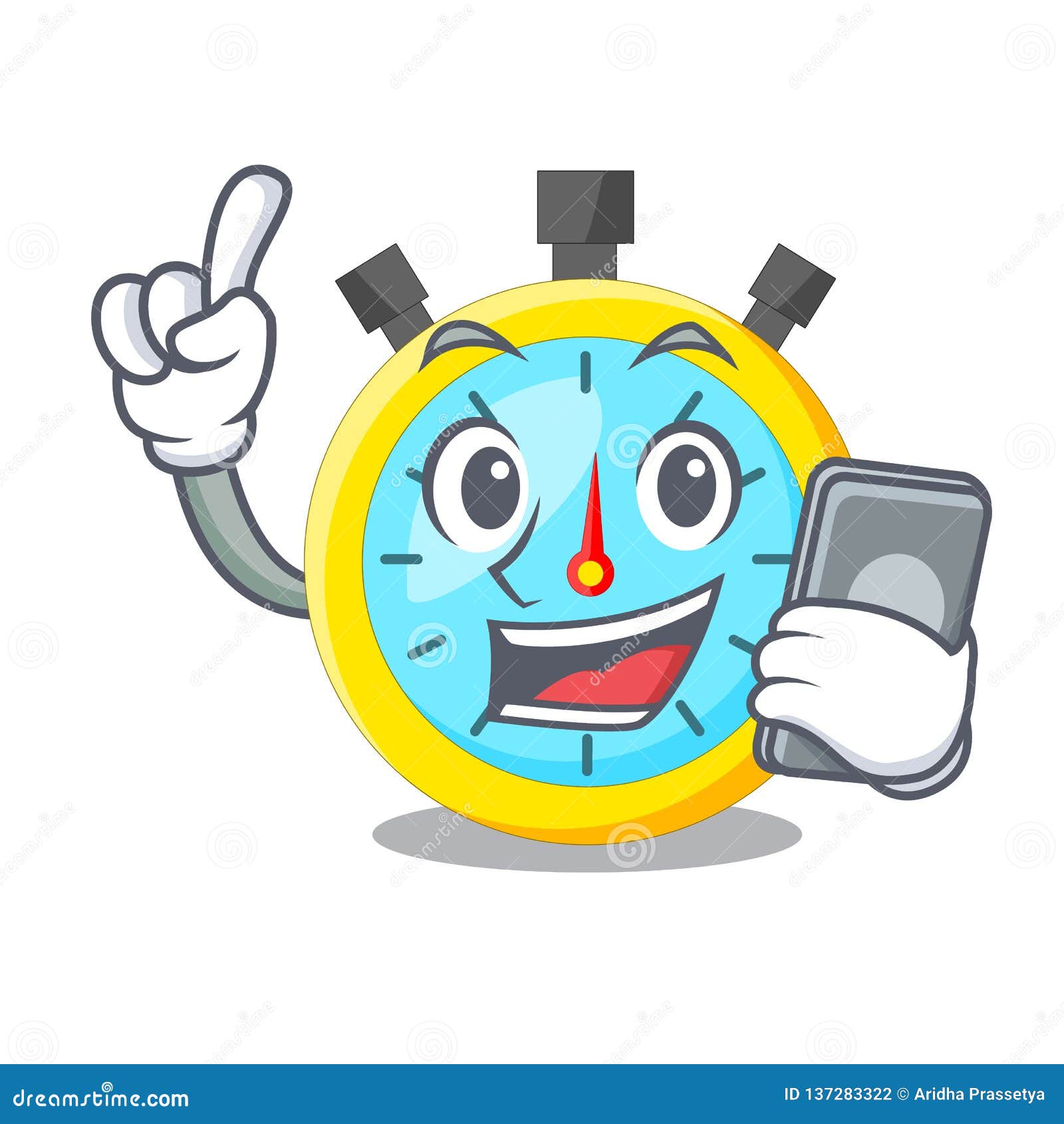 With Phone Stopwatch in the Cartoon Shape Funny Stock Vector ...