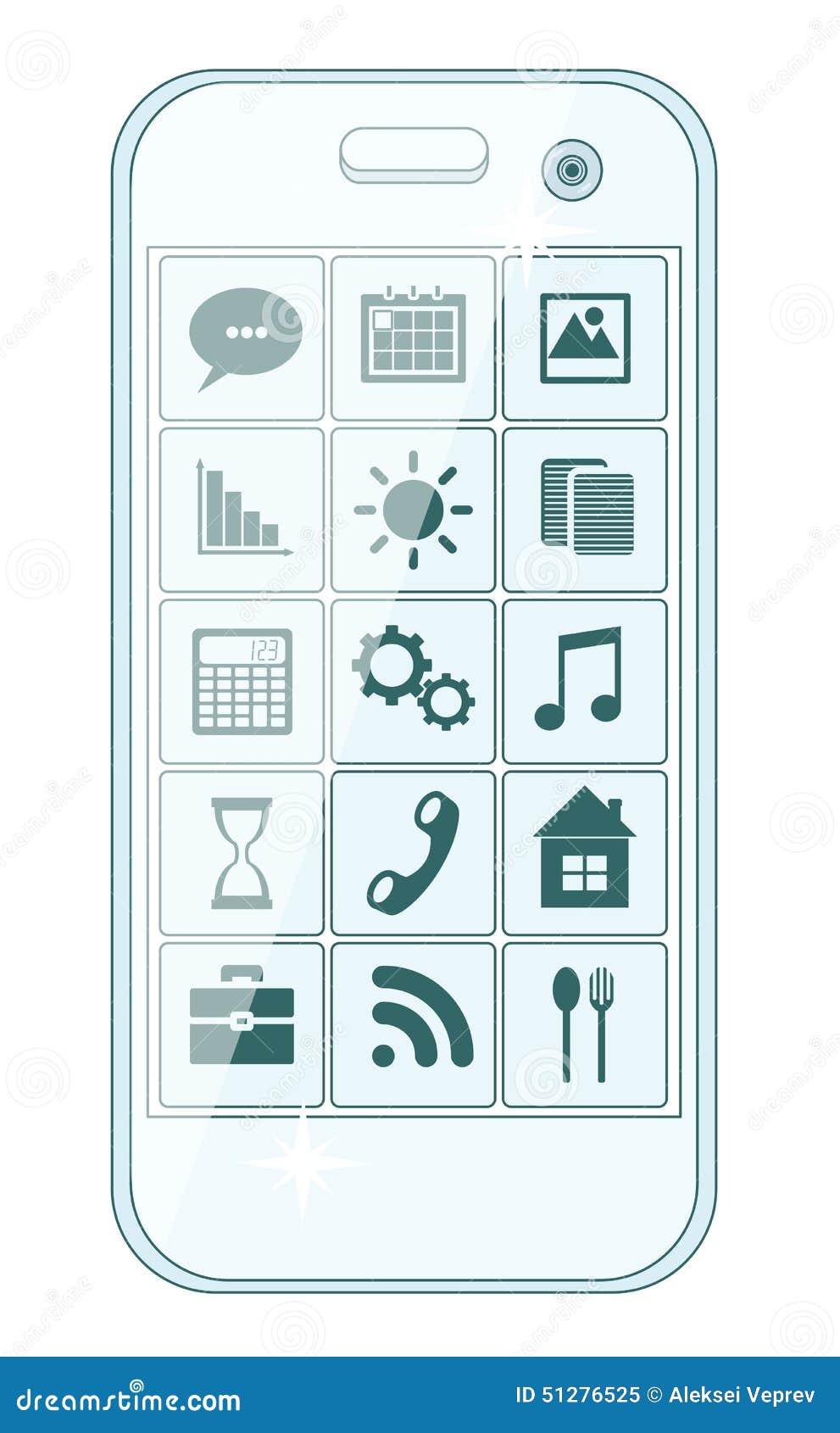 Phone Stylish Menu with Icons, Vector Illustration Stock Vector ...