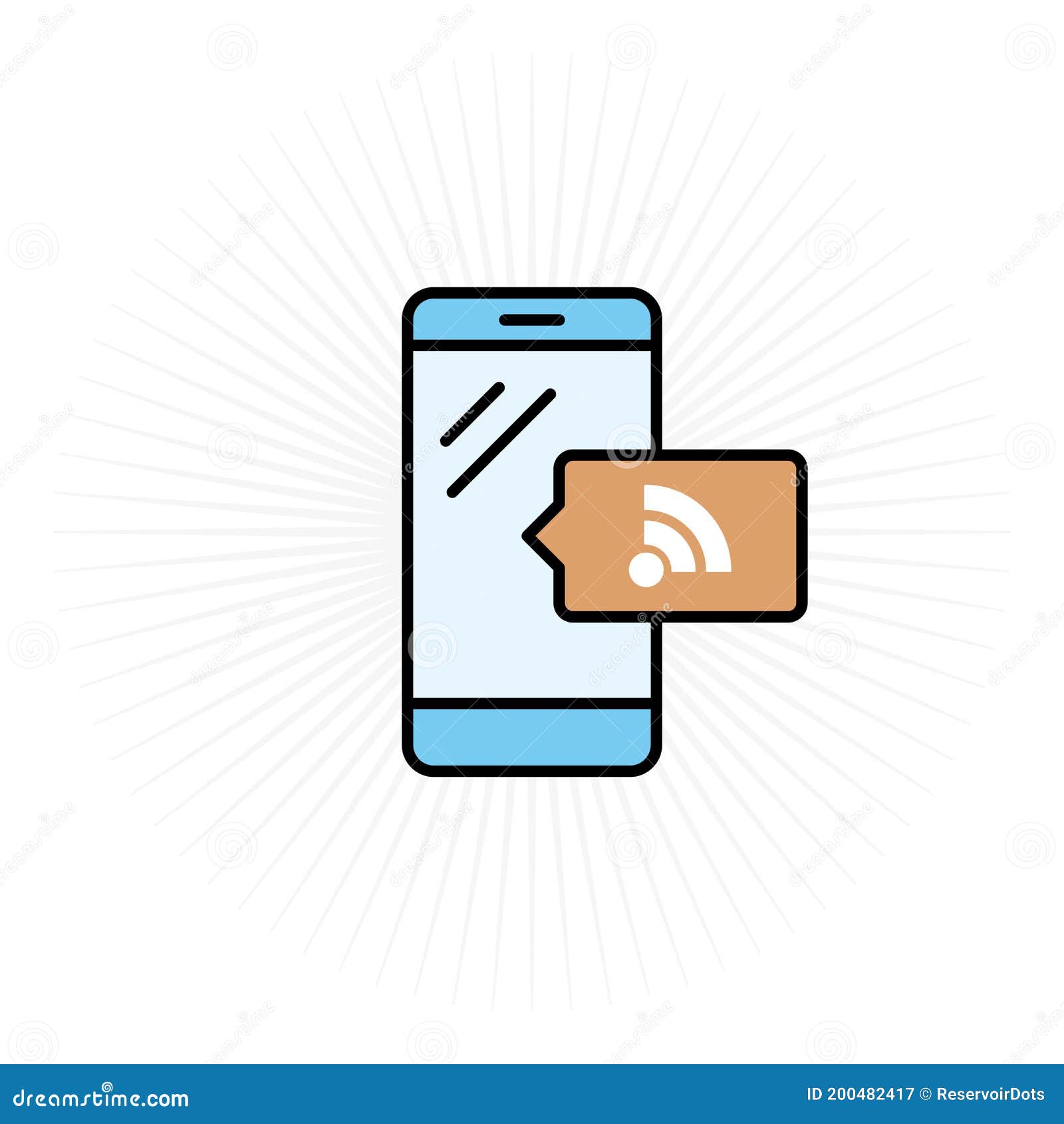 Phone & Subscribe Icon stock vector. Illustration of marketing - 200482417
