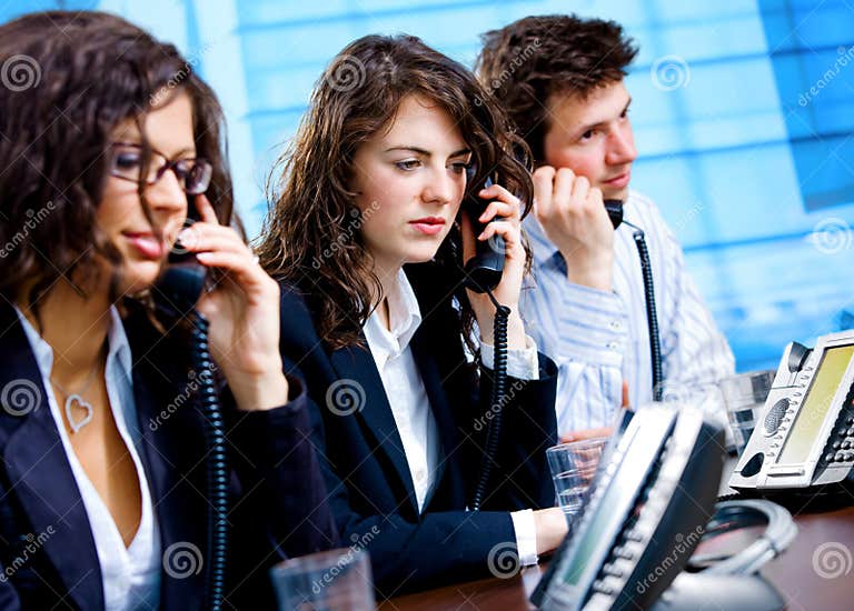 Phone support helpdesk stock image. Image of female, coworkers - 7999115
