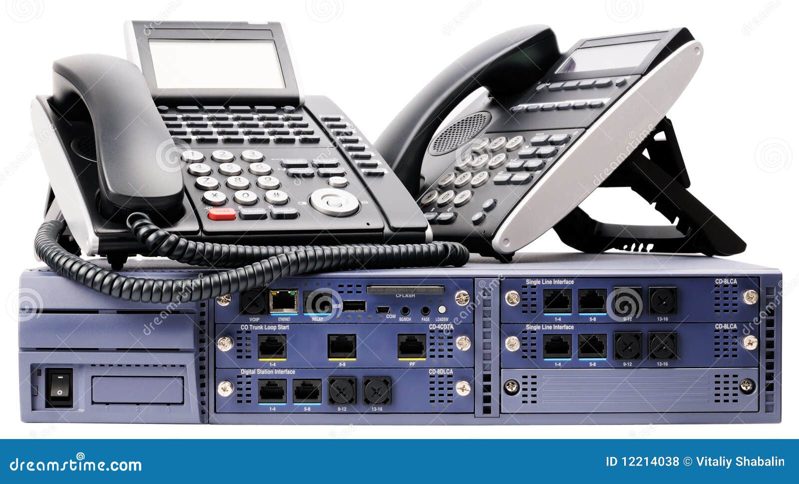 Phone Switch and Telephones Stock Photo - Image of interface, black ...