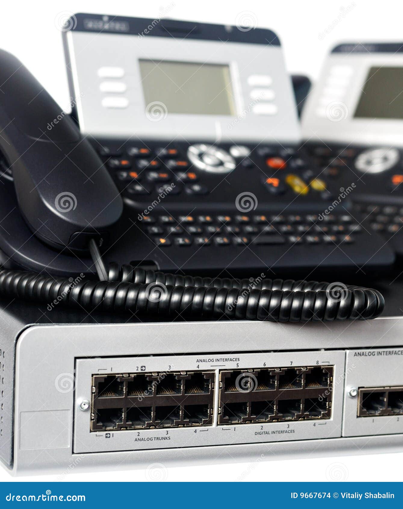 Phone Switch and Telephones Stock Photo - Image of keyboard, focus: 9667674