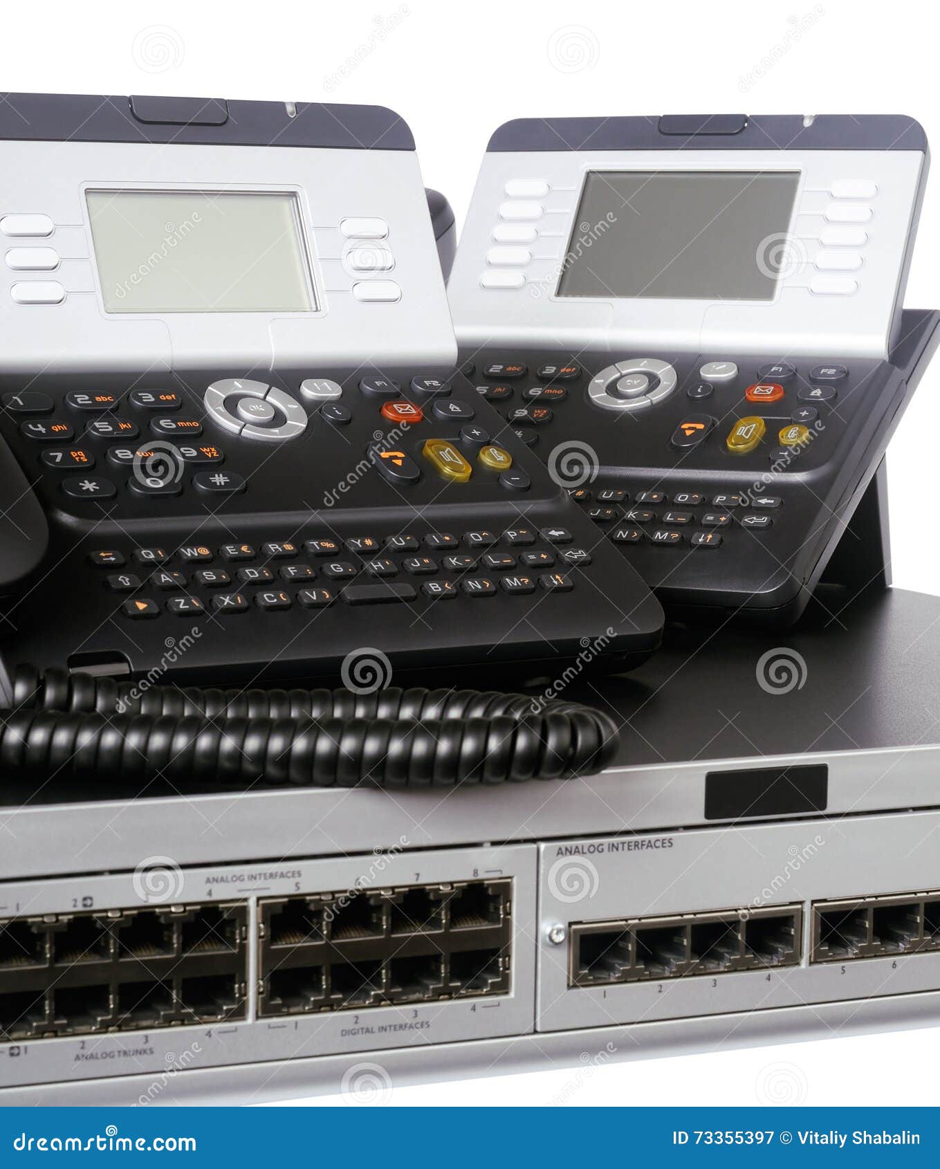 Phone Switch and Telephones Stock Image - Image of isolated, handset ...