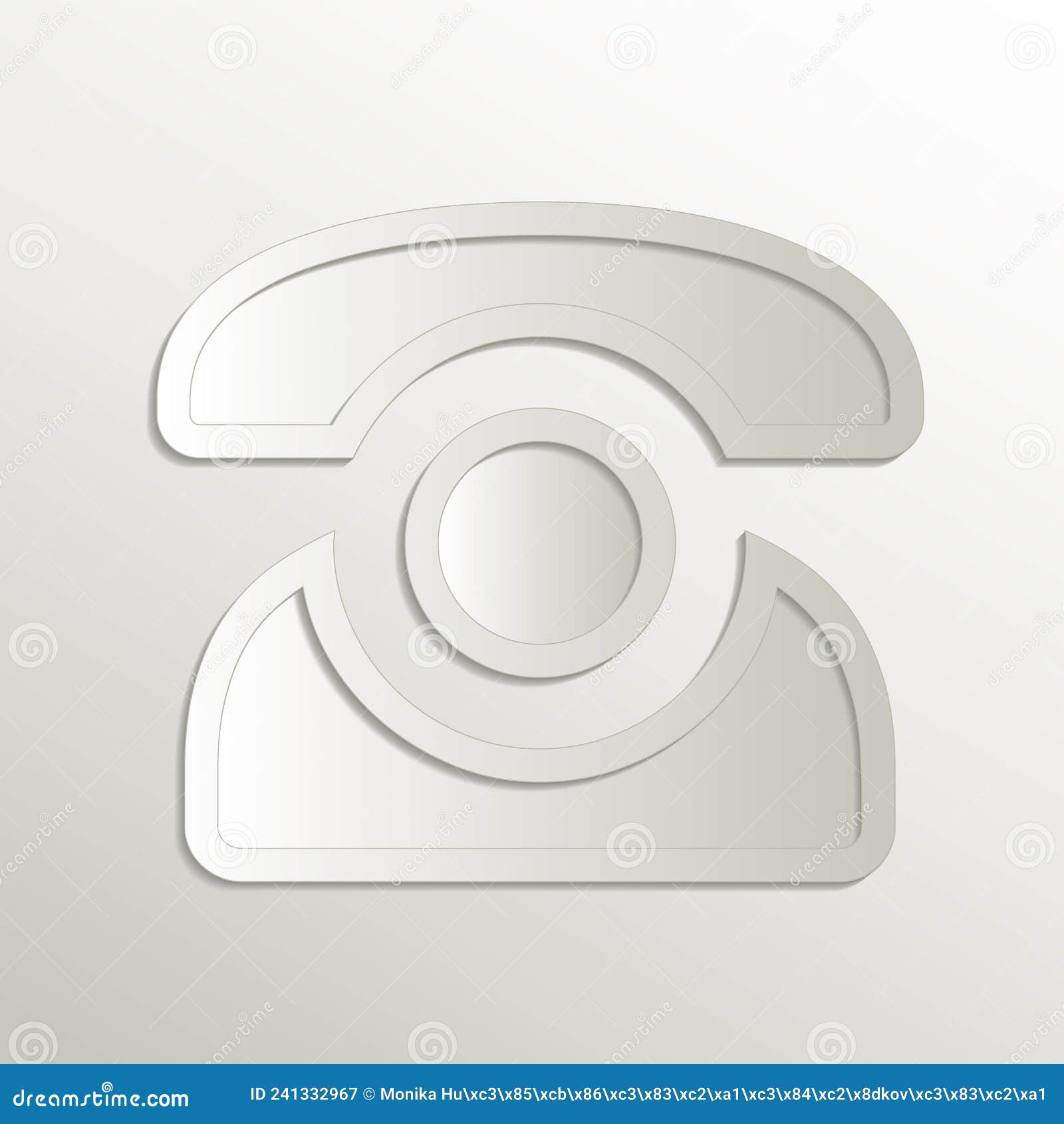 Phone Symbol Icon, Card Paper 3D Natural Stock Vector - Illustration of ...