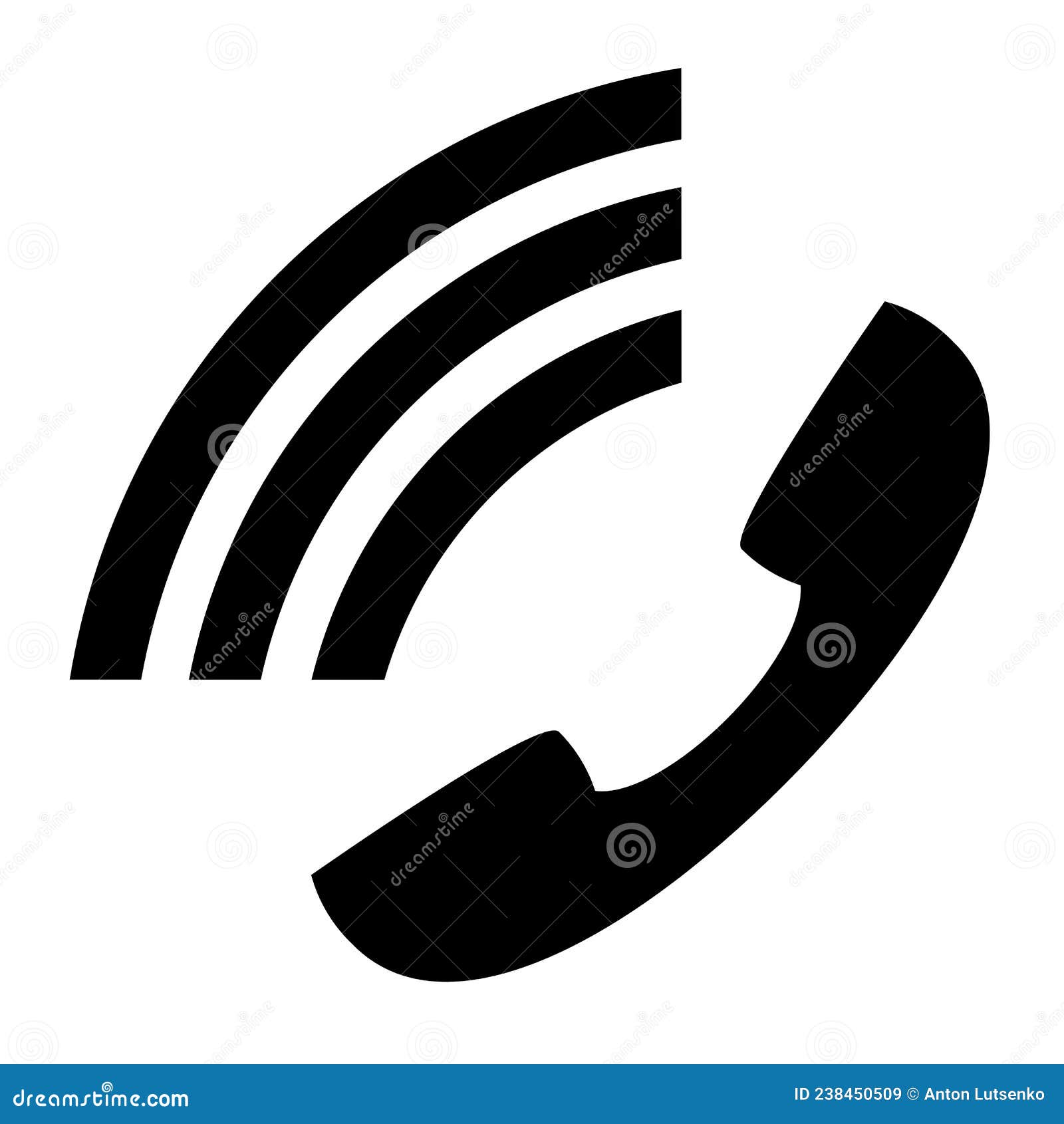 Phone Symbol Vector Icon, Telephone Call Simple Icon Stock Illustration ...