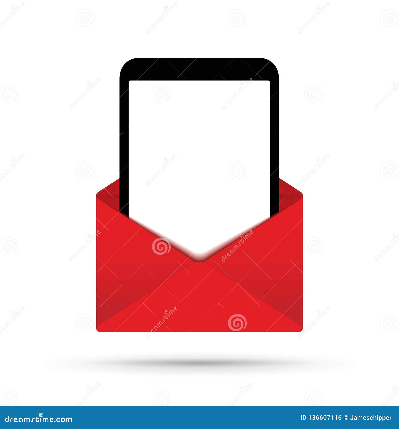 Mobile Cell Phone in an Envelope Stock Vector - Illustration of ...