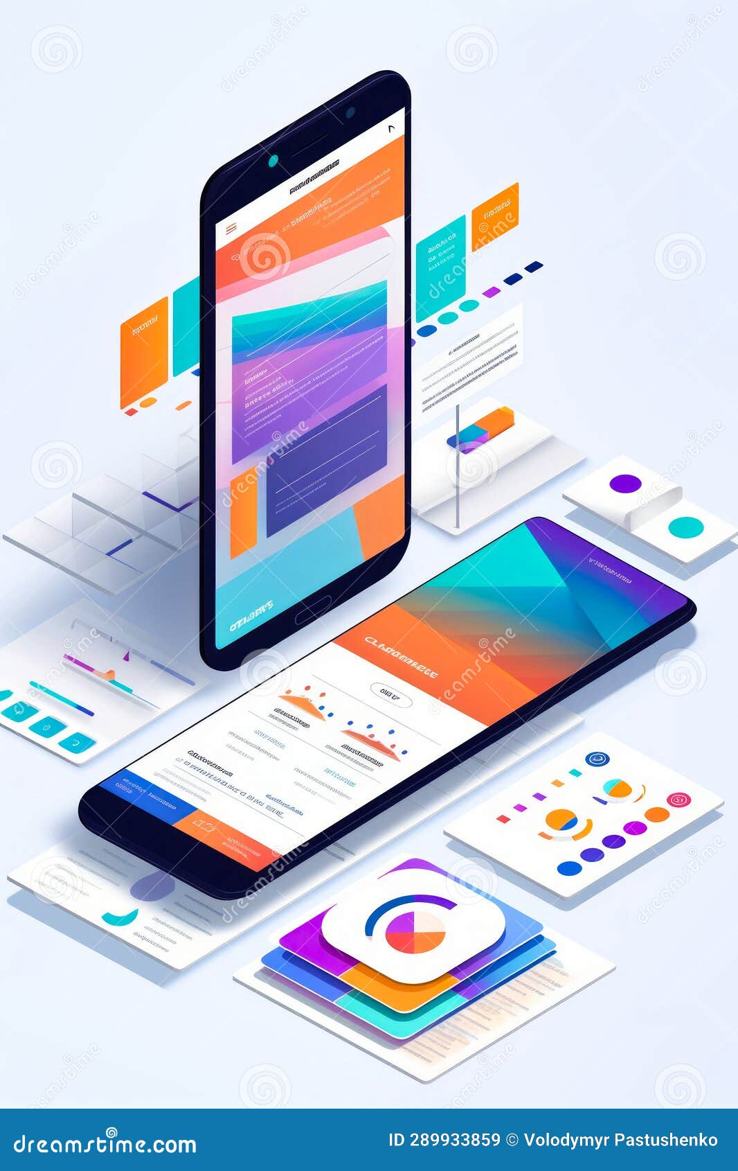 Phone and Tablet with Flat Screen on it. Generative AI Stock Image ...