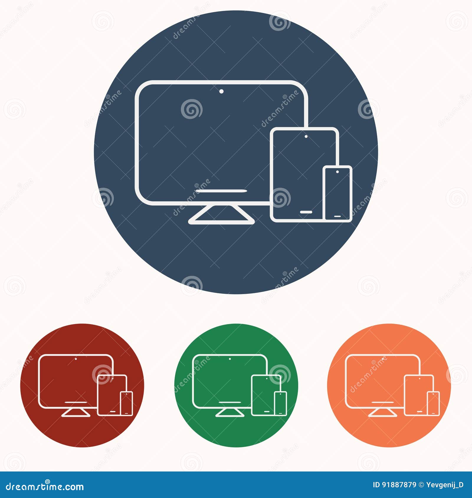Phone, Tablet, Laptop Icons Set. Stock Vector - Illustration of gadget ...