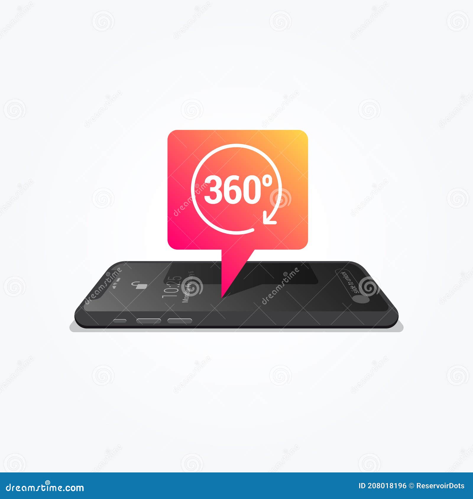 Phone 360 Tag Icon stock vector. Illustration of full - 208018196