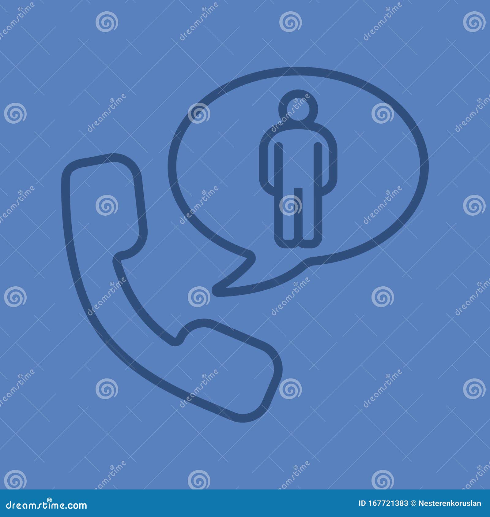 Phone Talk about Man Linear Icon Stock Vector - Illustration of inside ...