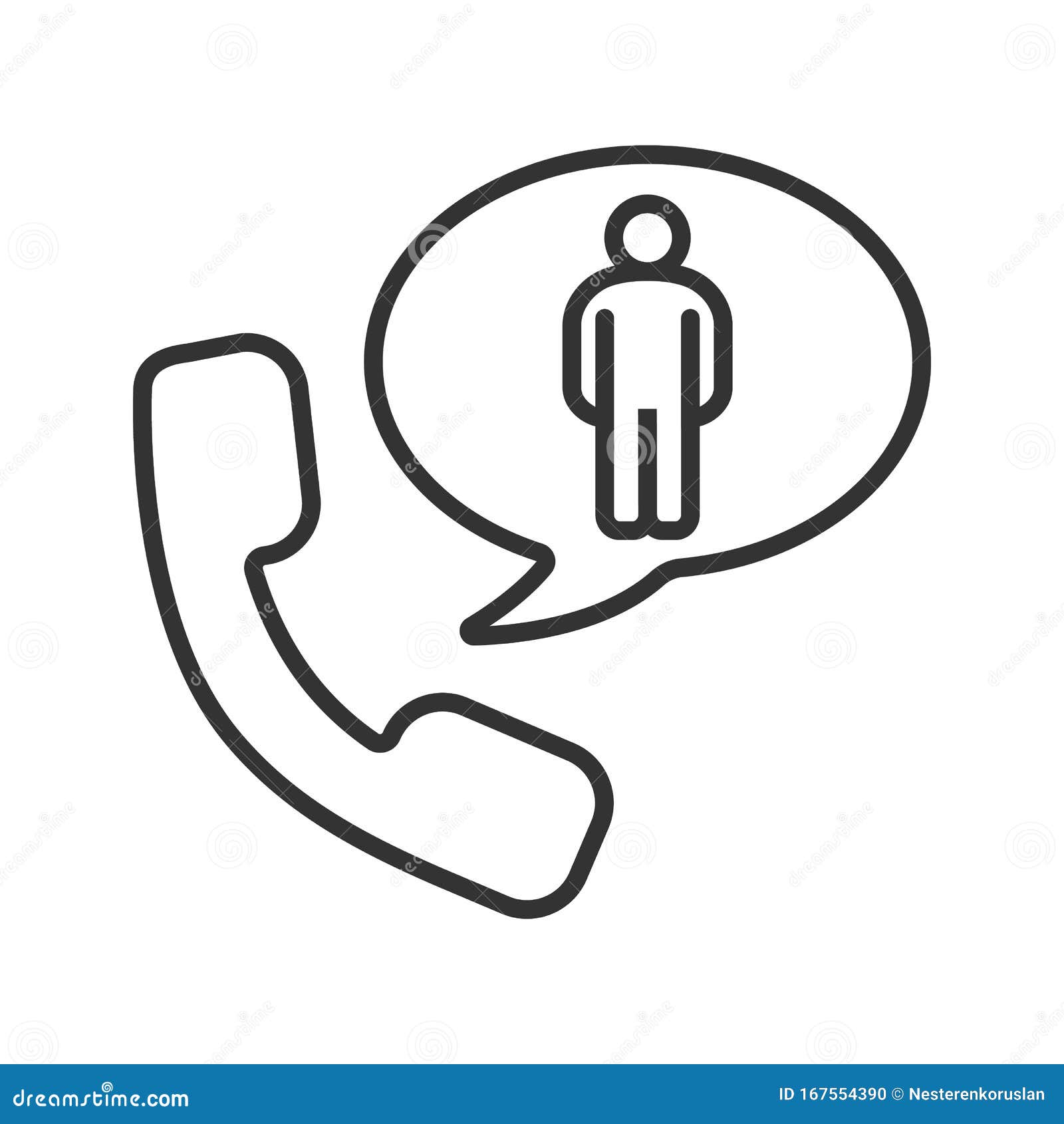 Phone Talk about Man Linear Icon Stock Vector - Illustration of ...