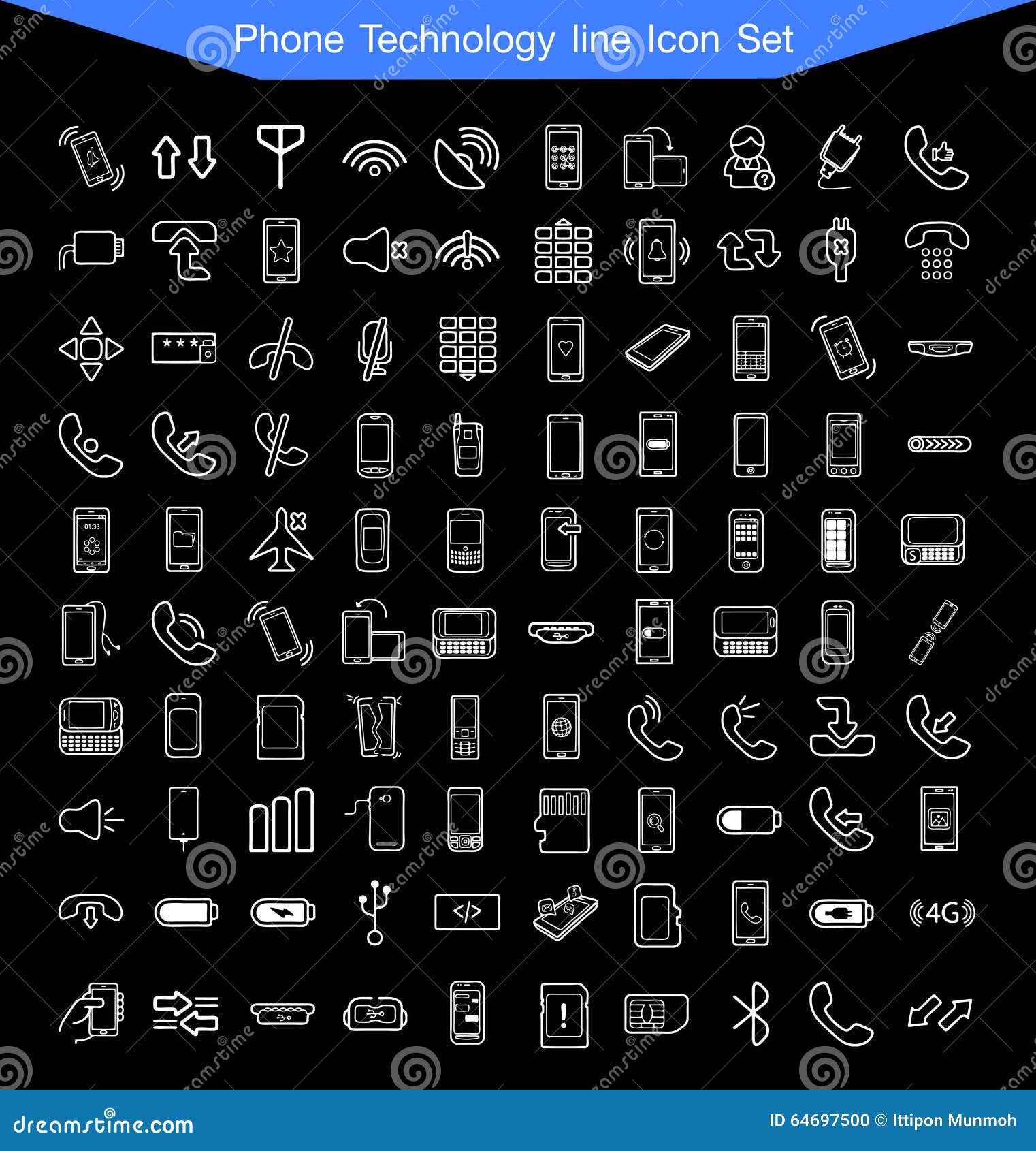 Phone technology icon set stock illustration. Illustration of modern ...