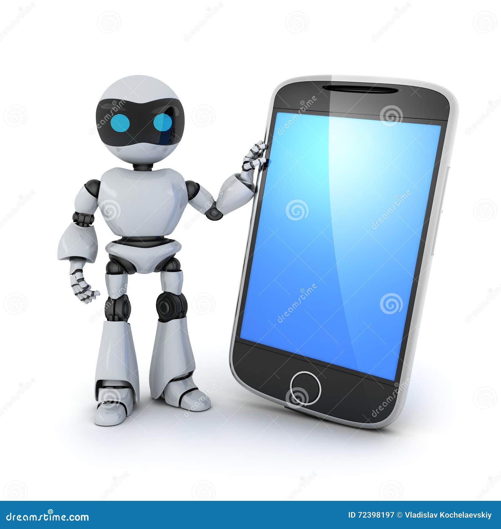 Phone telephone and robot stock illustration. Illustration of symbol ...