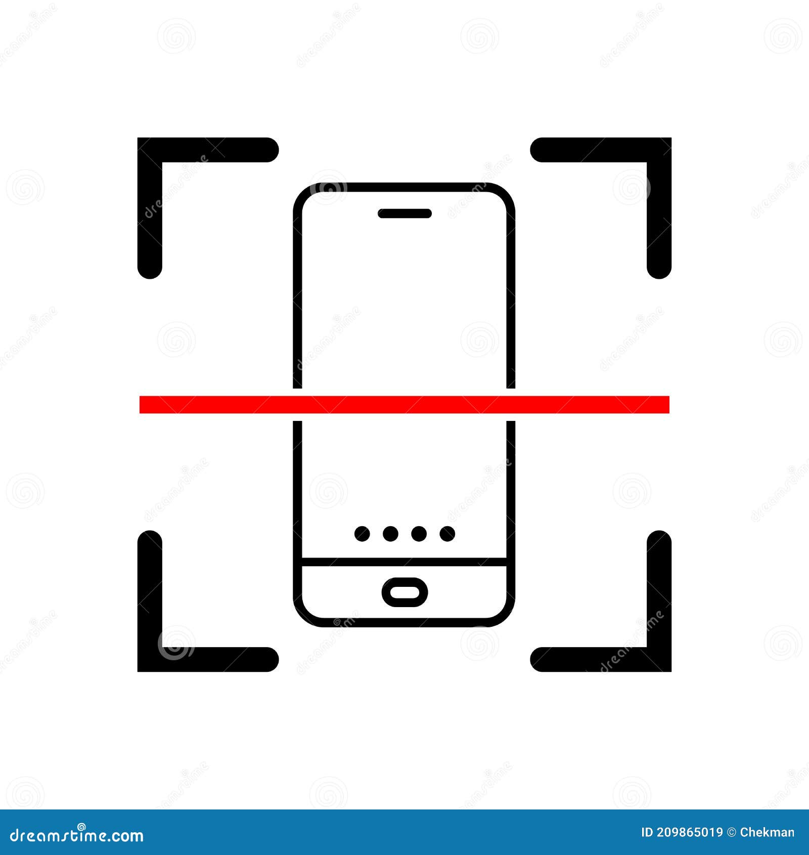 Phone Test Concept. Smartphone Scan Icon. Vector Illustration Stock ...