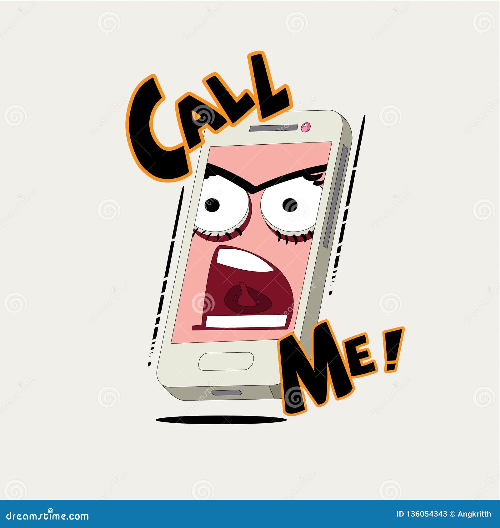 Phone with Text Call Me - Vector Illustration Stock Illustration ...