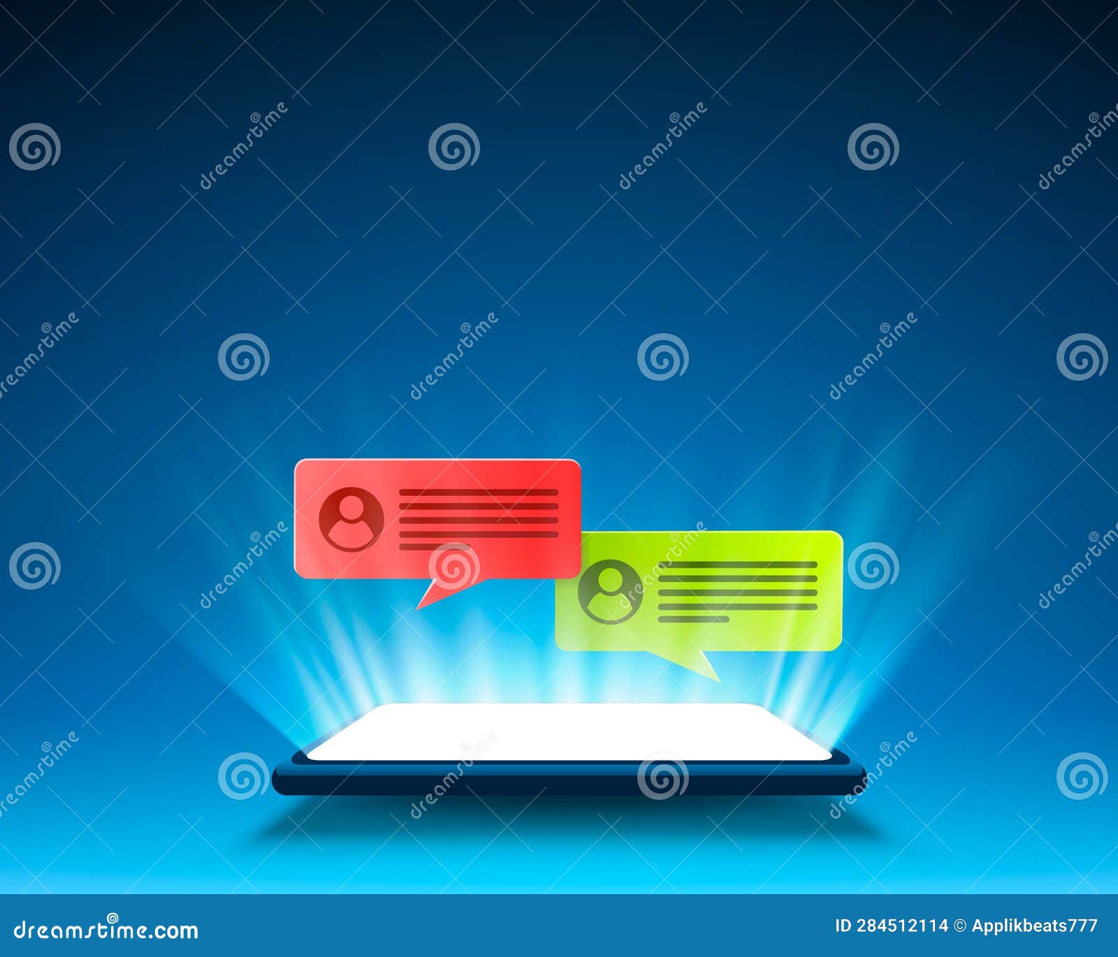 Phone Text Message Chat Frame, Screen Mobile Social Stock Vector ...