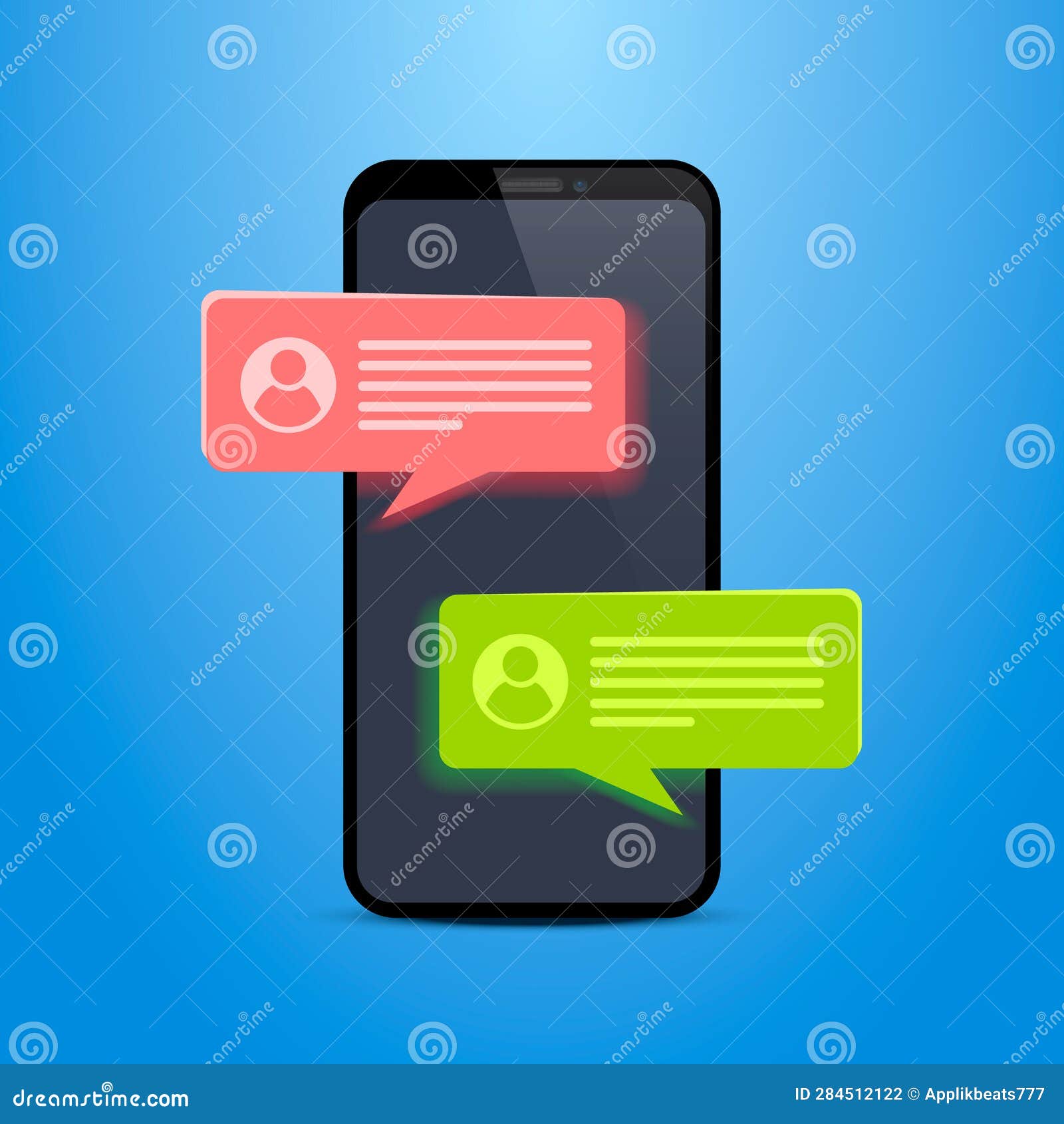 Phone text message stock vector. Illustration of white - 284512122