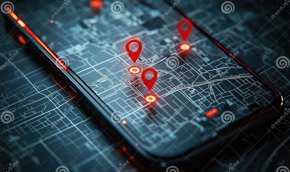 A Phone with Three Red Dots on it Stock Illustration - Illustration of ...