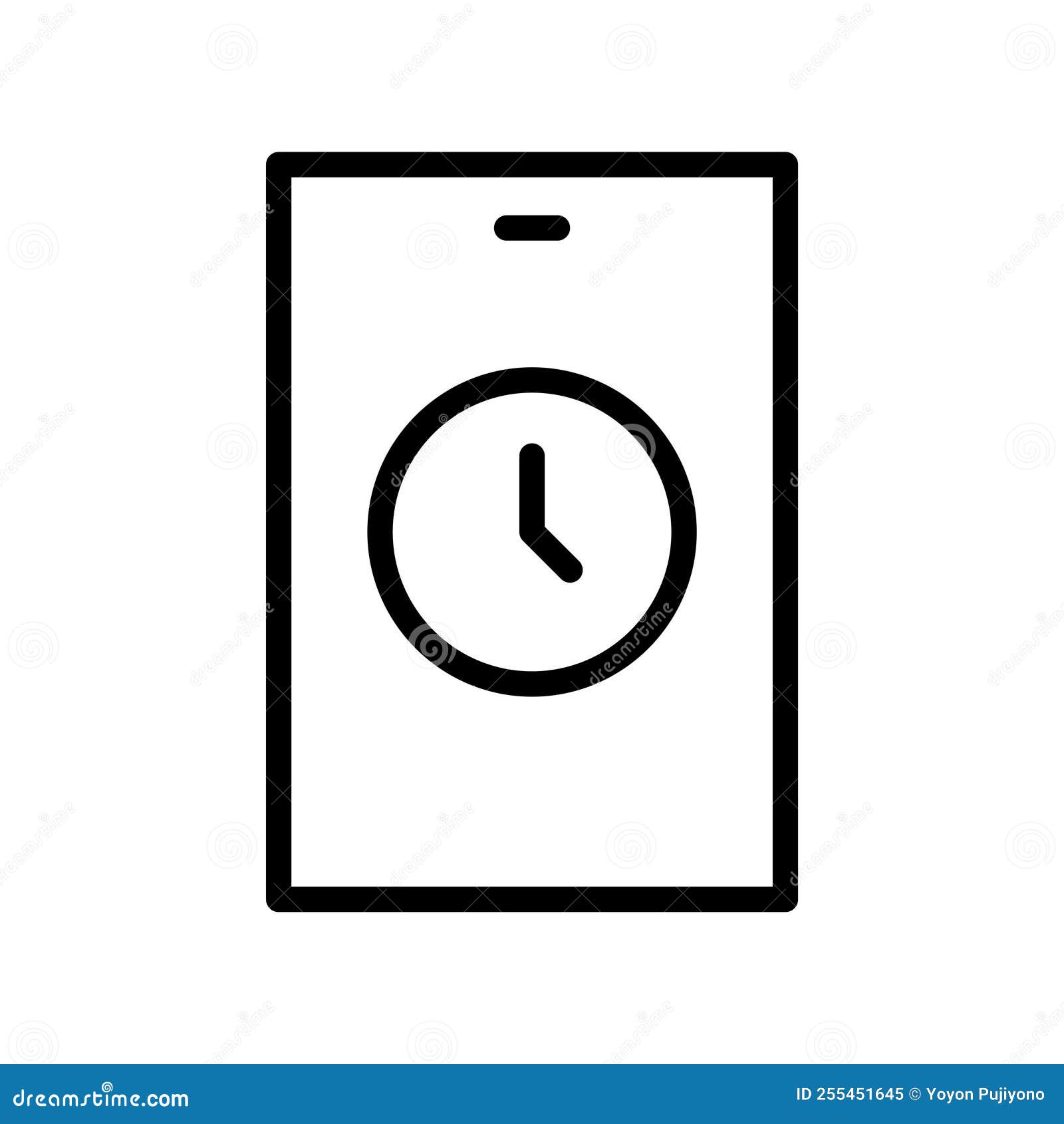 Phone time icon stock vector. Illustration of call, sign - 255451645