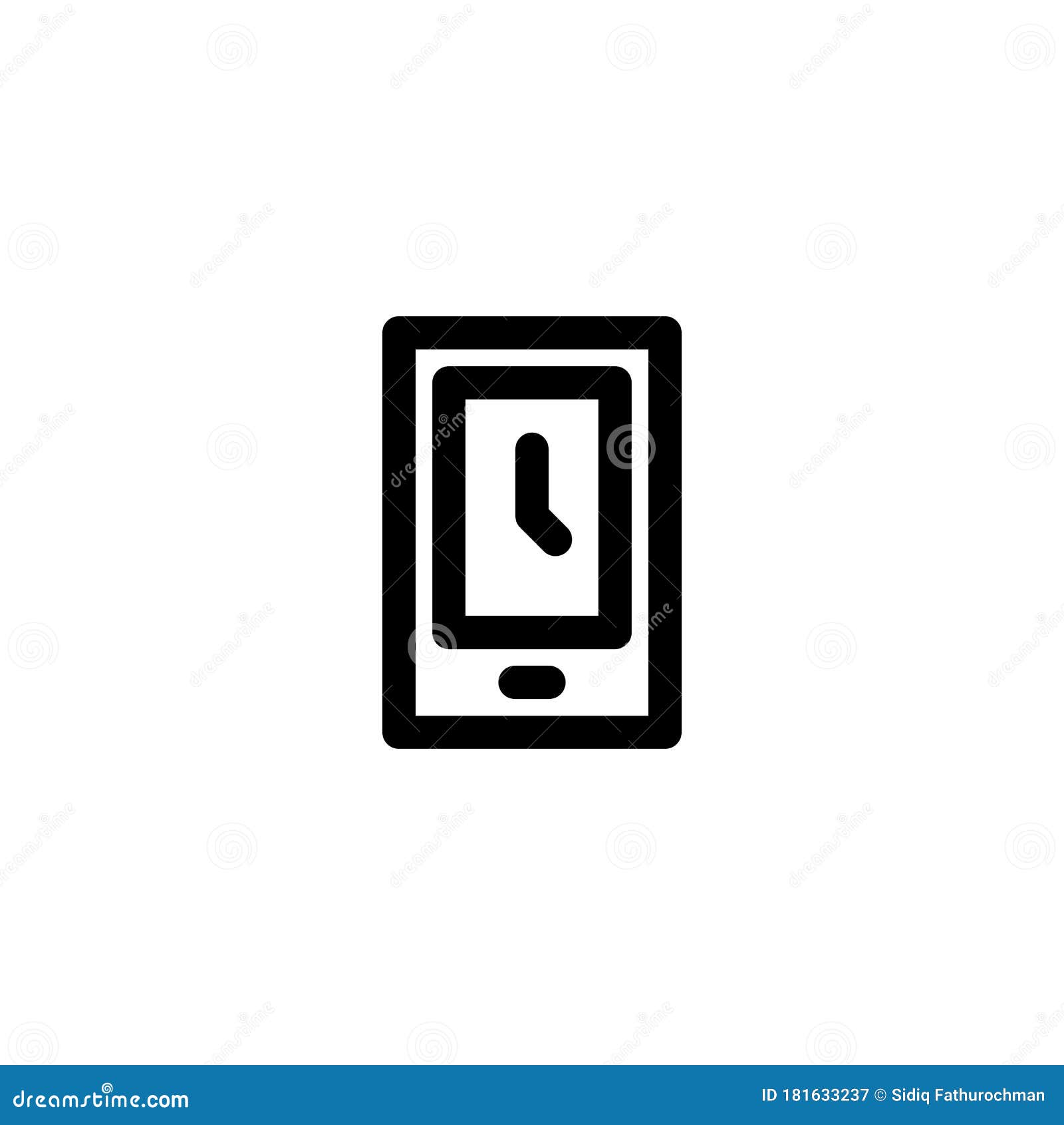 Phone Time Icon stock vector. Illustration of hour, alarm - 181633237