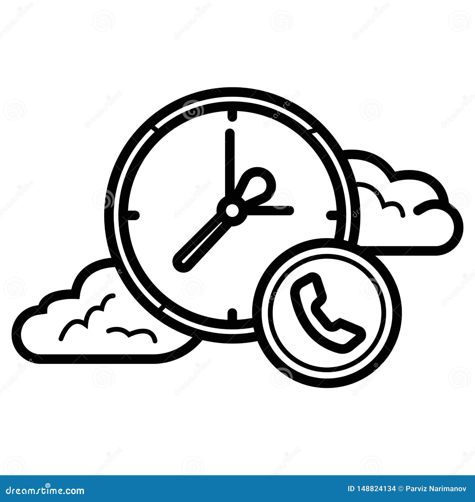 Phone Time vector icon stock illustration. Illustration of ...