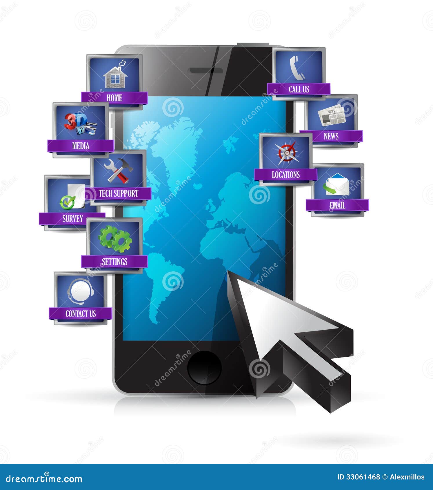 Phone Tools and Settings Illustration Design Stock Illustration ...