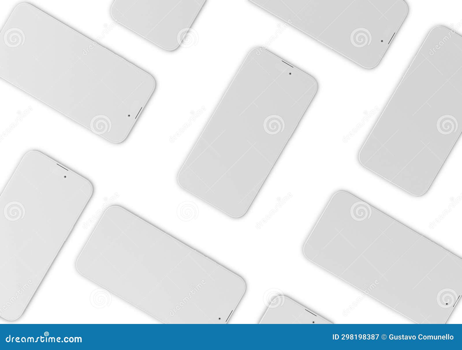 Phone Top View on White Background Stock Image - Image of design ...