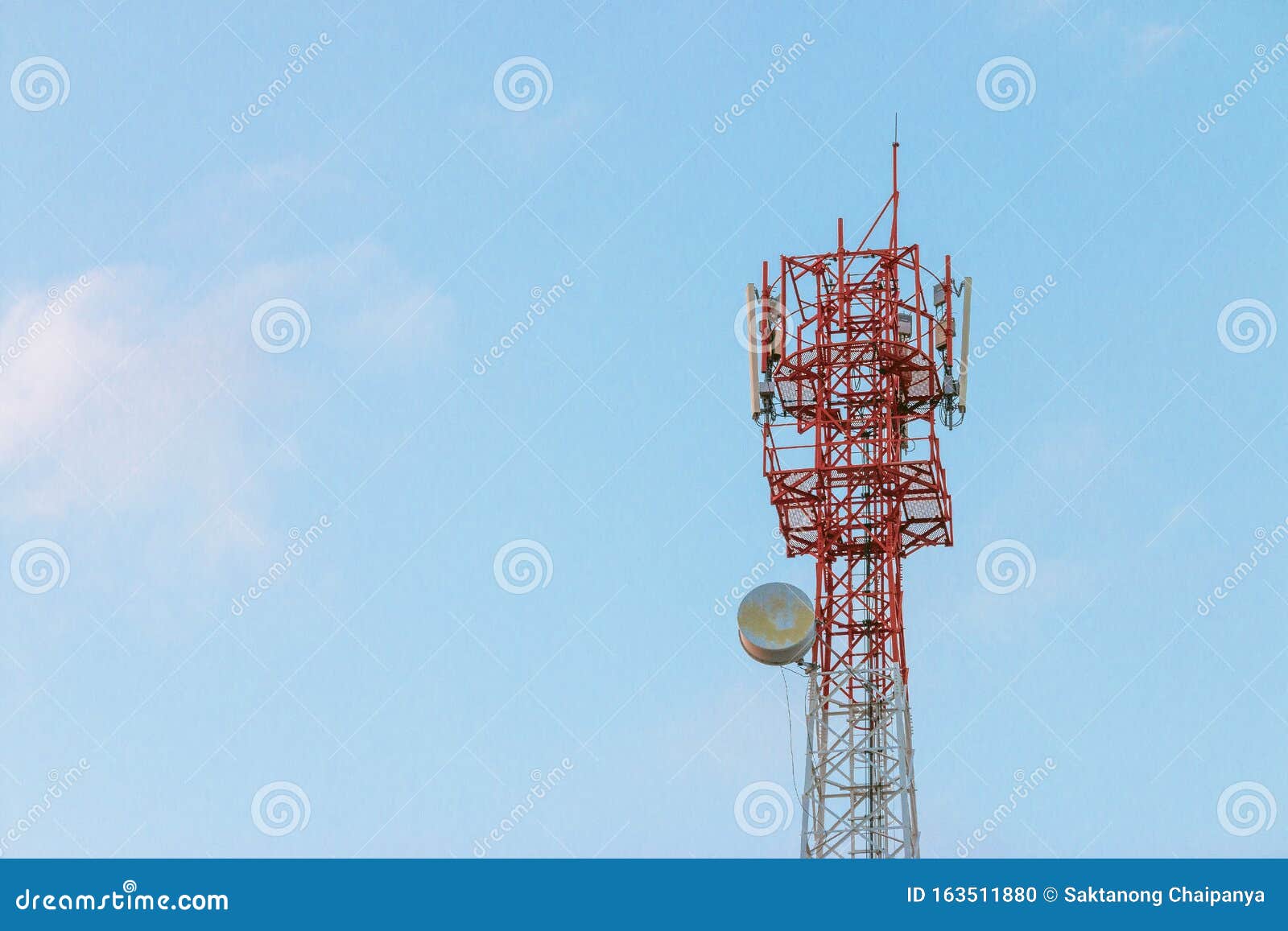 Phone Transmitter Antenna on Blue Sky Stock Photo - Image of station ...