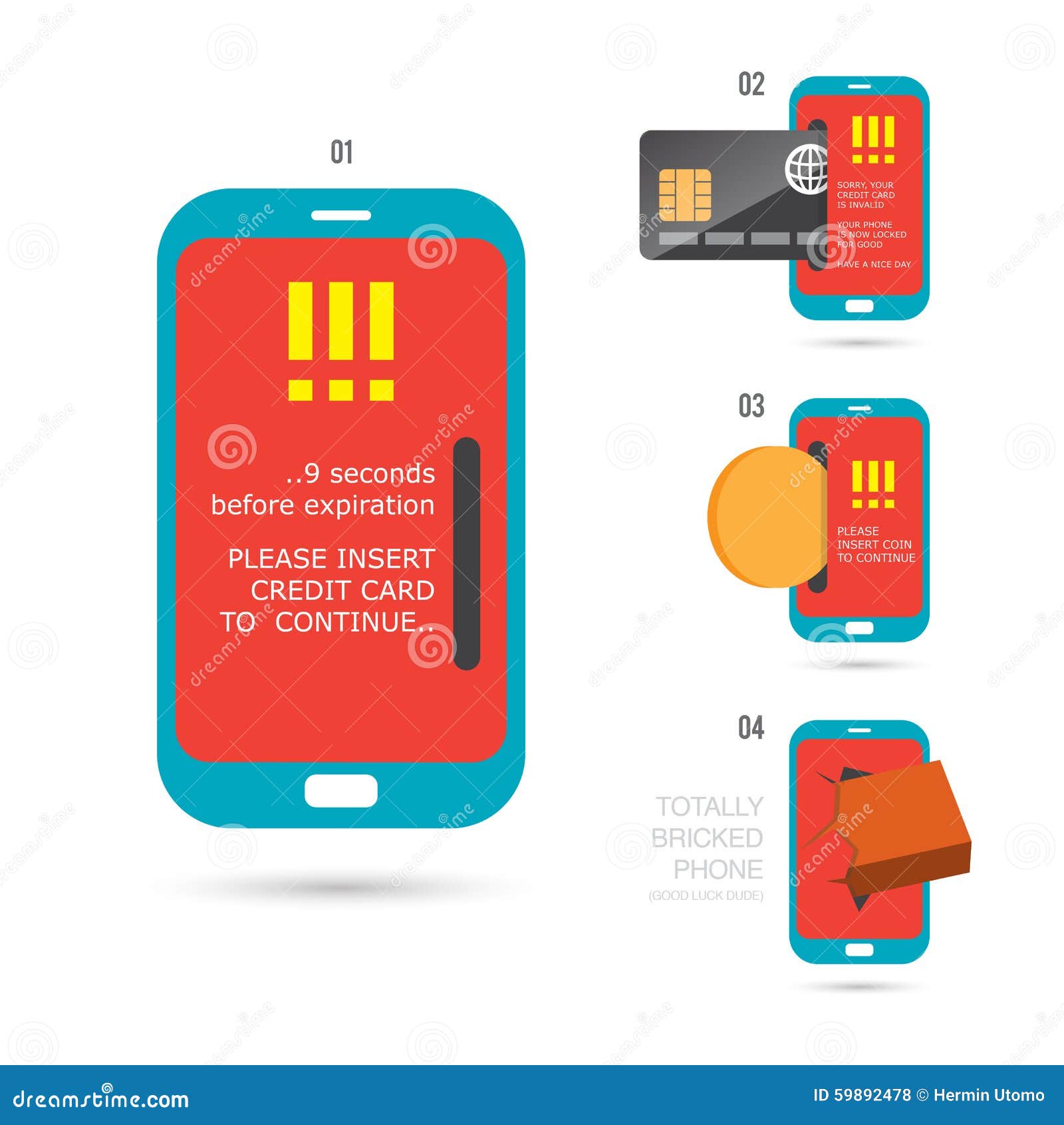 Phone Troubles stock vector. Illustration of credit, access - 59892478