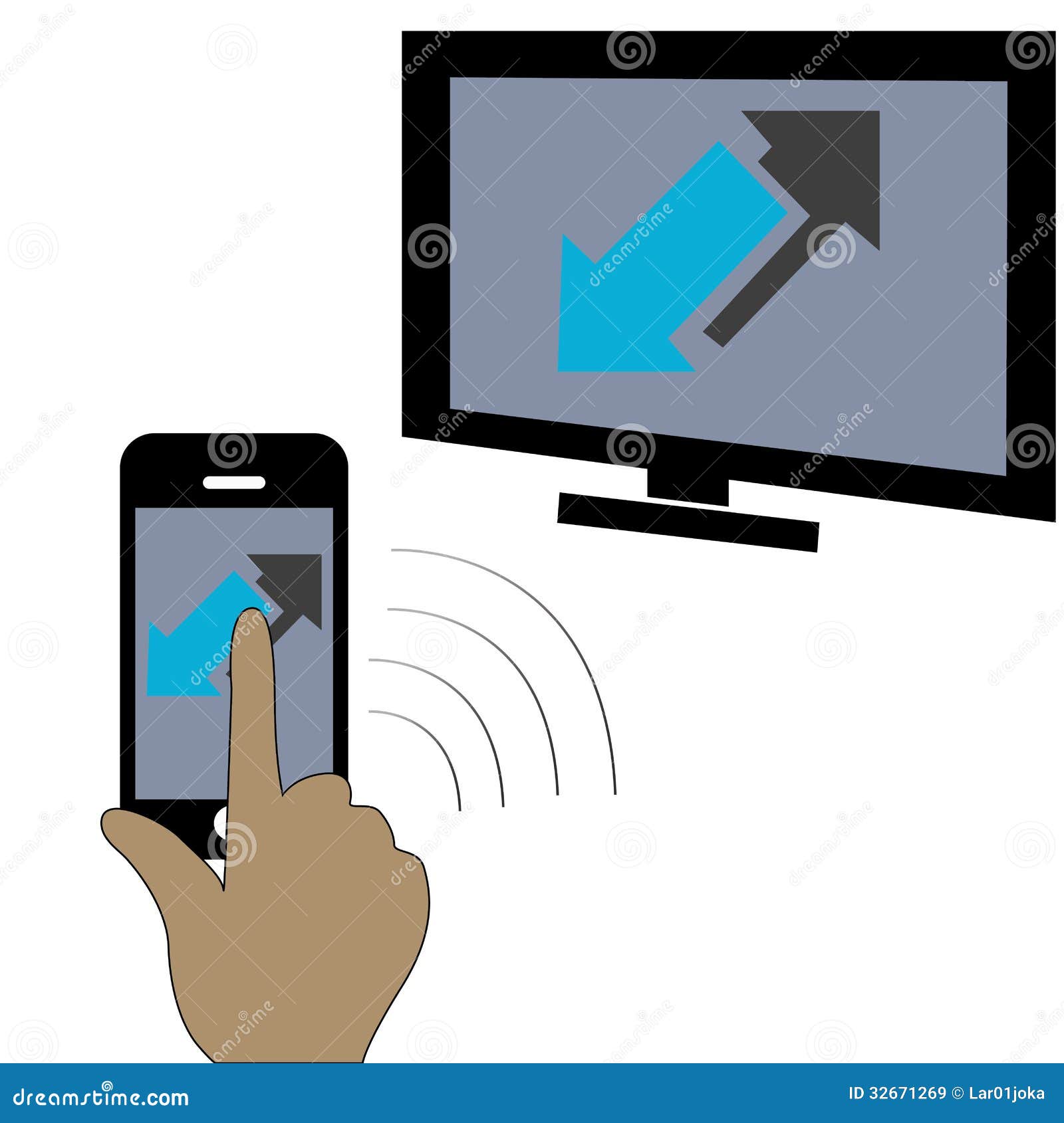 Phone tv stock vector. Illustration of icon, cellphone - 32671269