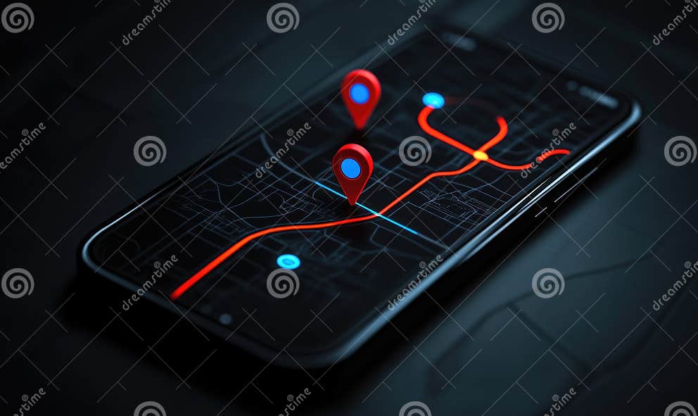 A Phone with Two Red Dots on it Stock Illustration - Illustration of ...