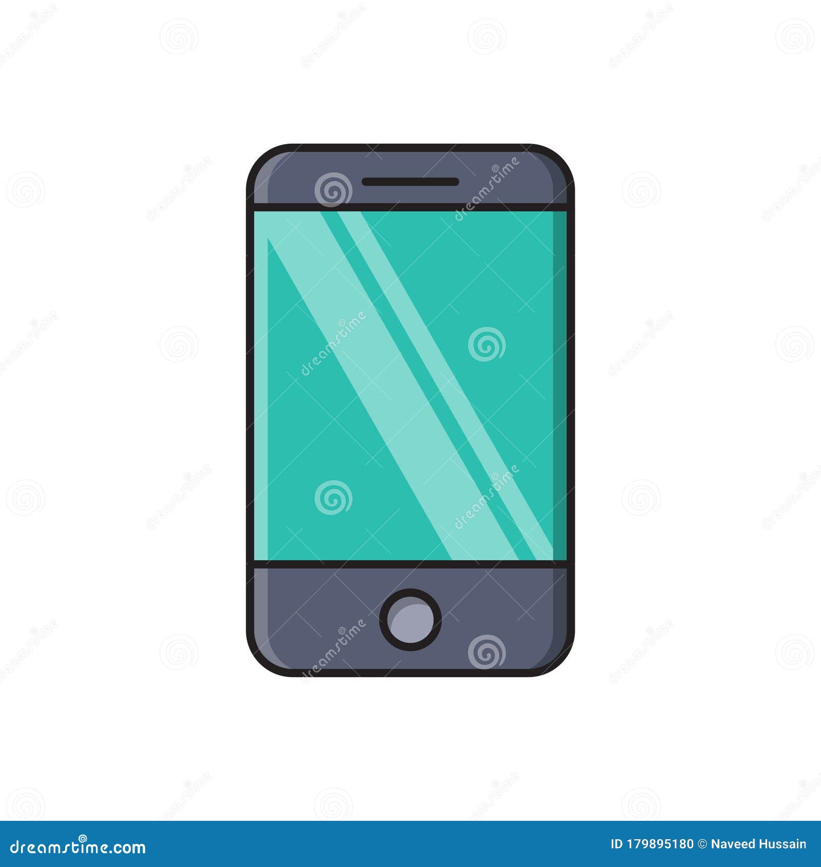 Phone Vector Flat Color Icon Stock Vector - Illustration of envelopment ...