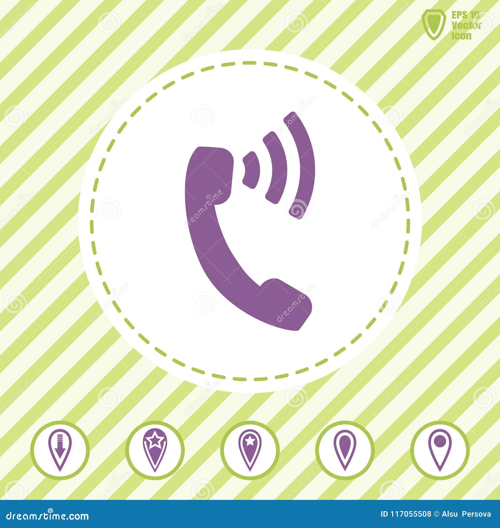 Phone Vector Icon with Waves. Stock Vector - Illustration of handset ...