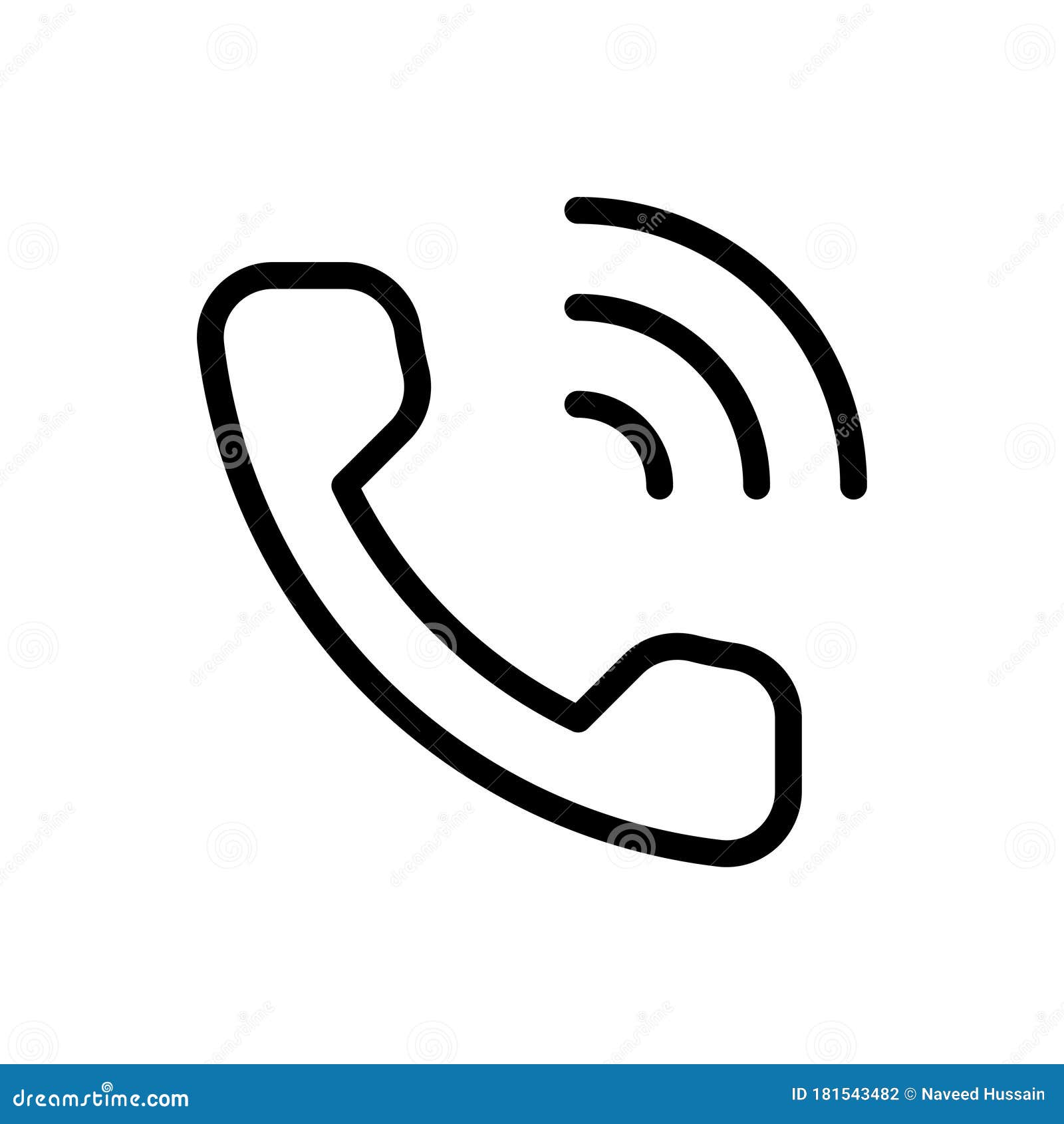 Phone Vector Thin Line Icon Stock Vector - Illustration of desktop ...