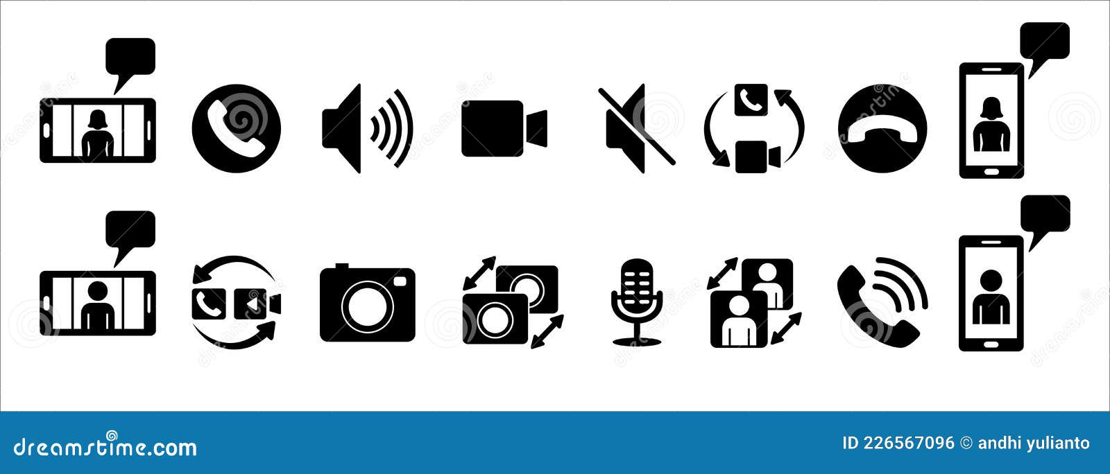Phone Video Call Icon Vector Design. Call Button Menu Illustration ...