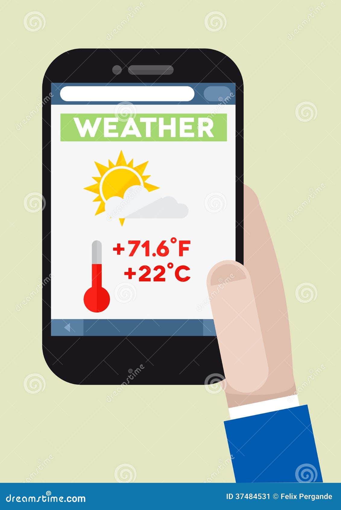 Phone weather stock vector. Illustration of connection - 37484531