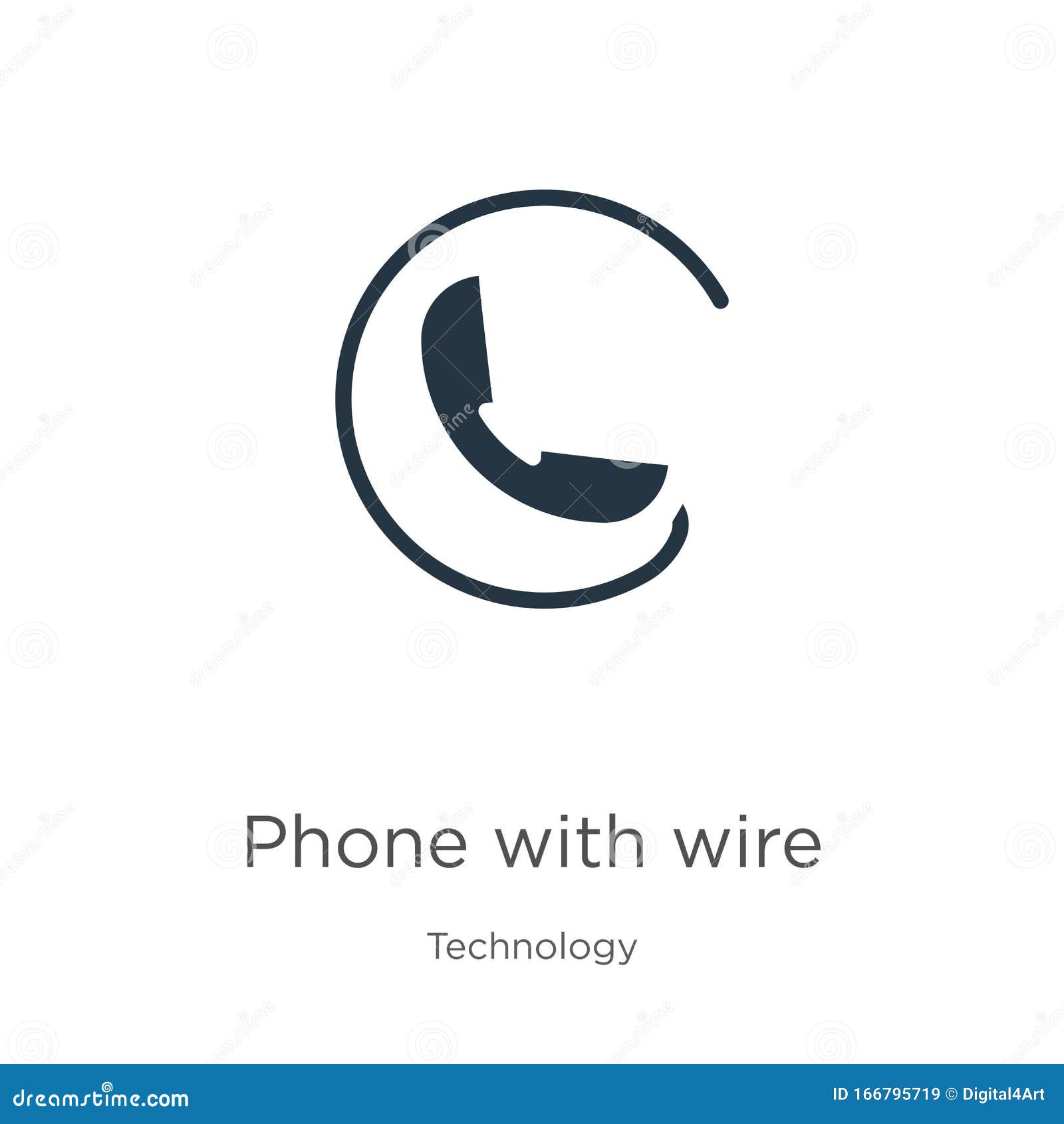 Phone with Wire Icon Vector. Trendy Flat Phone with Wire Icon from ...